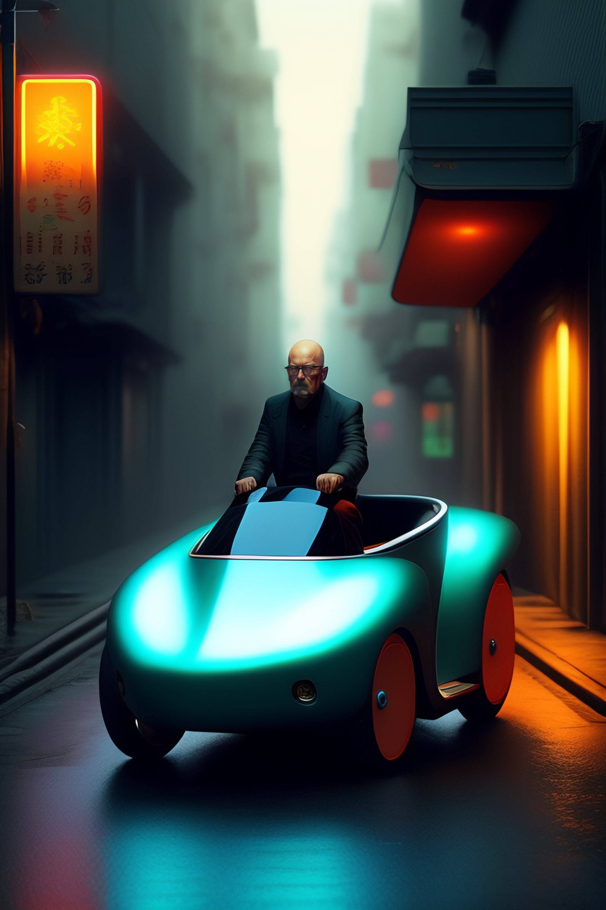 Lexica - Walter White riding a Sinclair C5: the electric trike bike ...