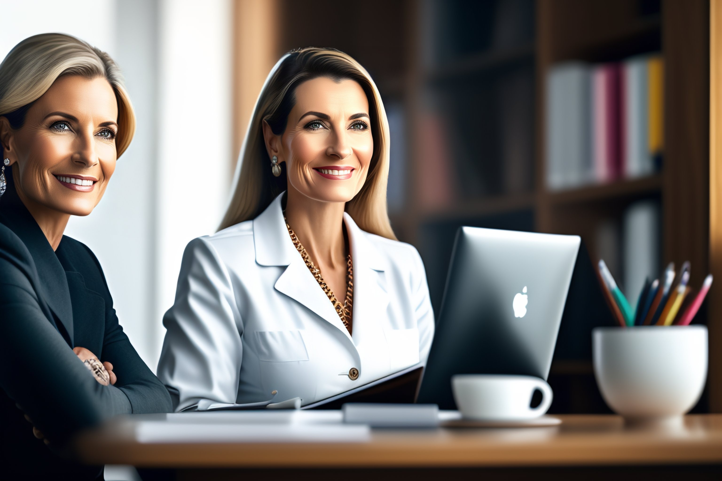 Lexica - Realistic portrait of a female psychiatrist in her forties ...