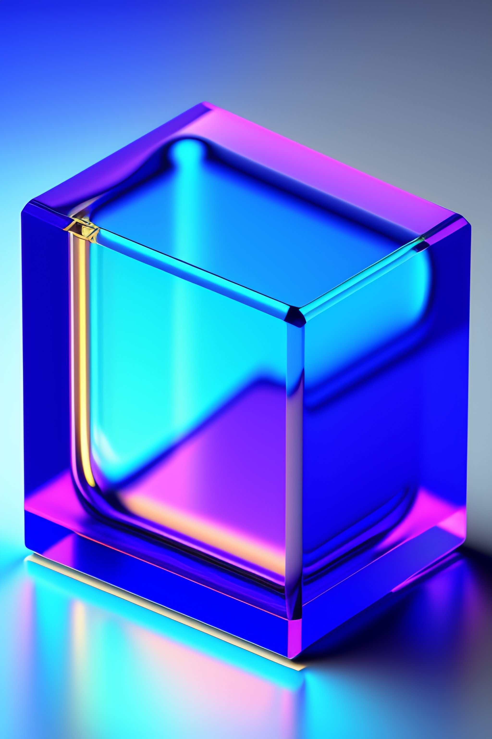 Lexica - 3d render of a transparent rectangular block, 3 inches high ...