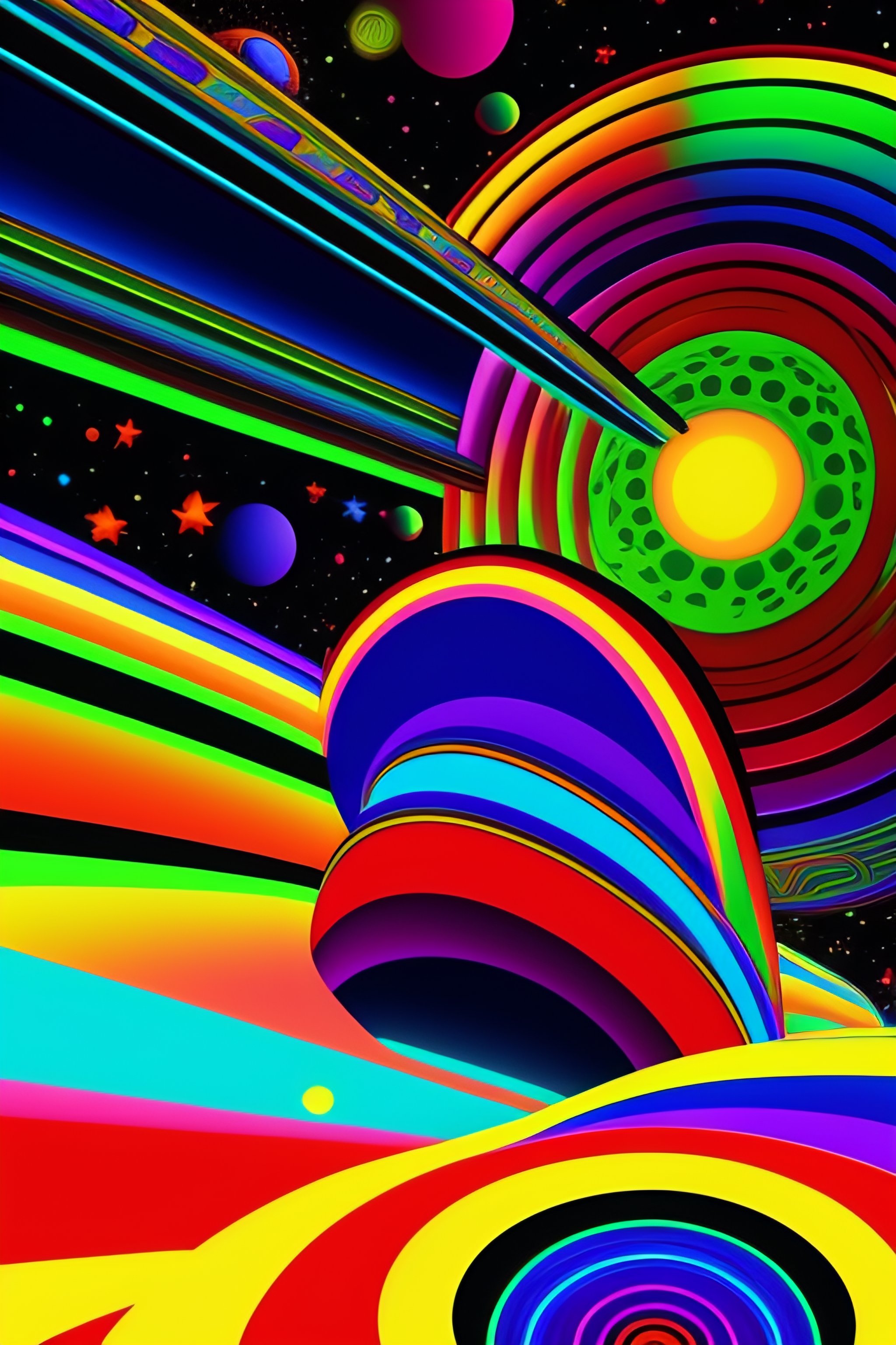 Lexica - Psychedelic Vintage full Shot 1960's cartoon Poster with hippy ...