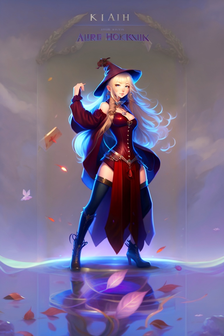 Lexica - Beautiful Korean witch girl, ash blonde wavy hair, bangs covering one eye, wearing ...