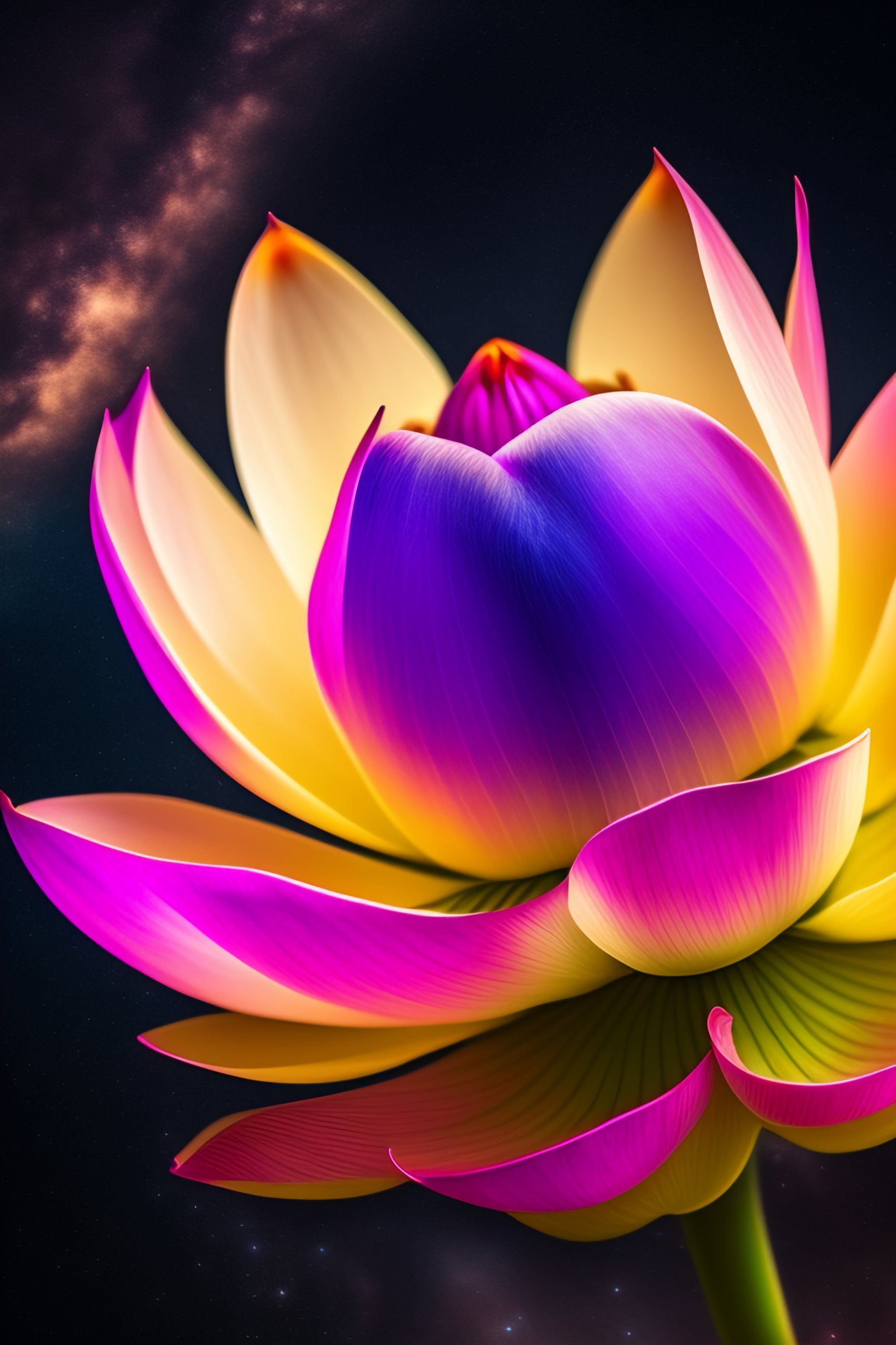 Lexica - HQ image of a lotus flower in space