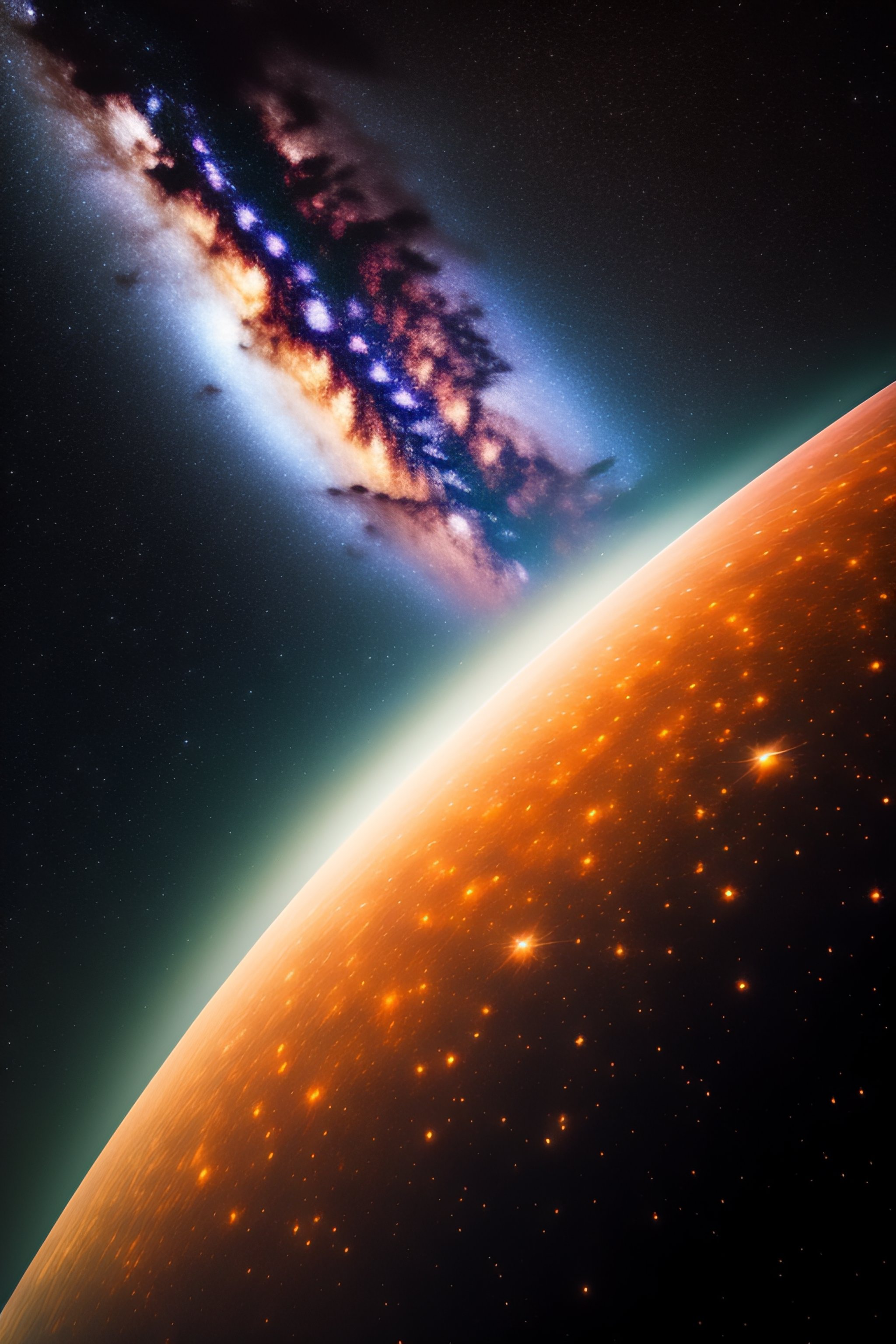 Lexica - Portrait of space and earth with stars and the Milky Way