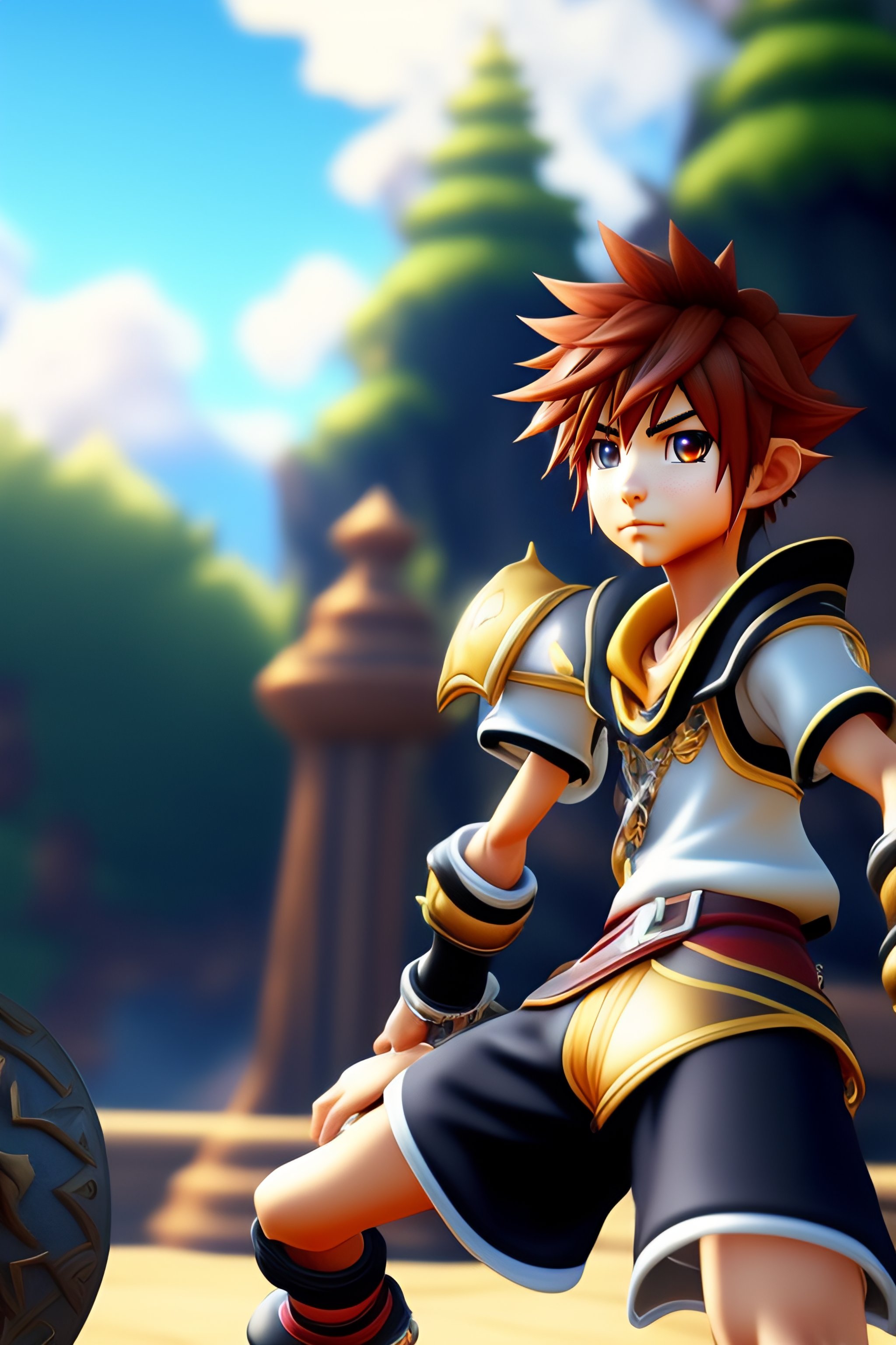 Lexica - Sora from kingdom hearts fighting with yozora