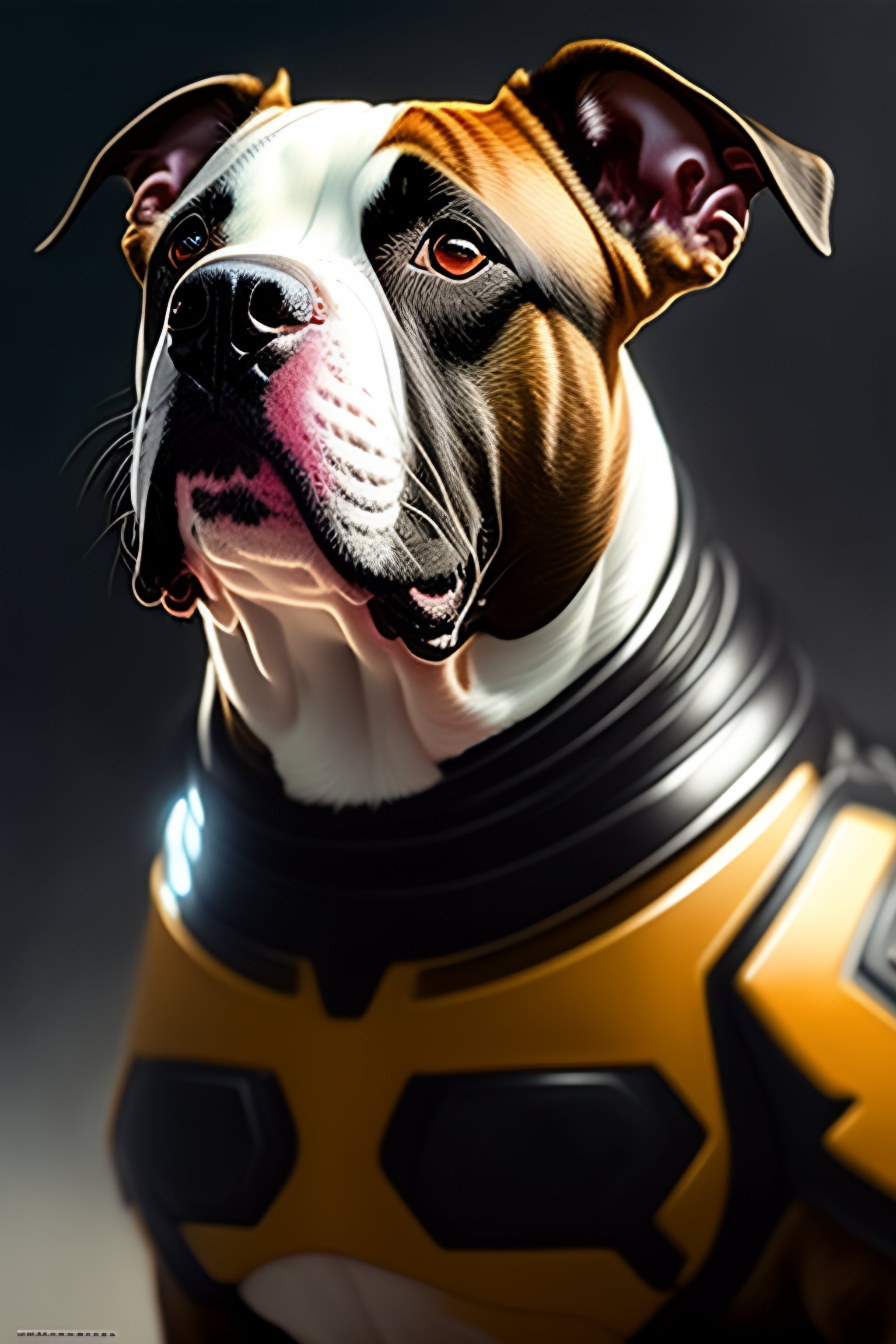Lexica - A Staffordshire Bull Terrier Dog as the doomslayer, realistic ...