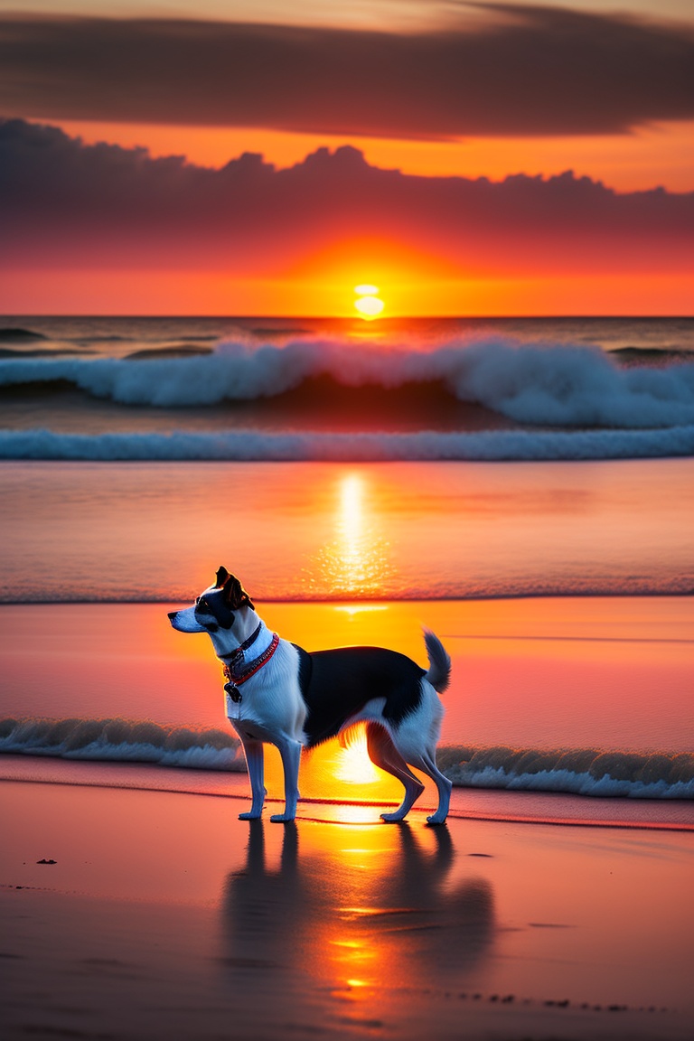 Lexica - Abkhazia, Black Sea coast, sunset. Jack Russell Terrier dog ...