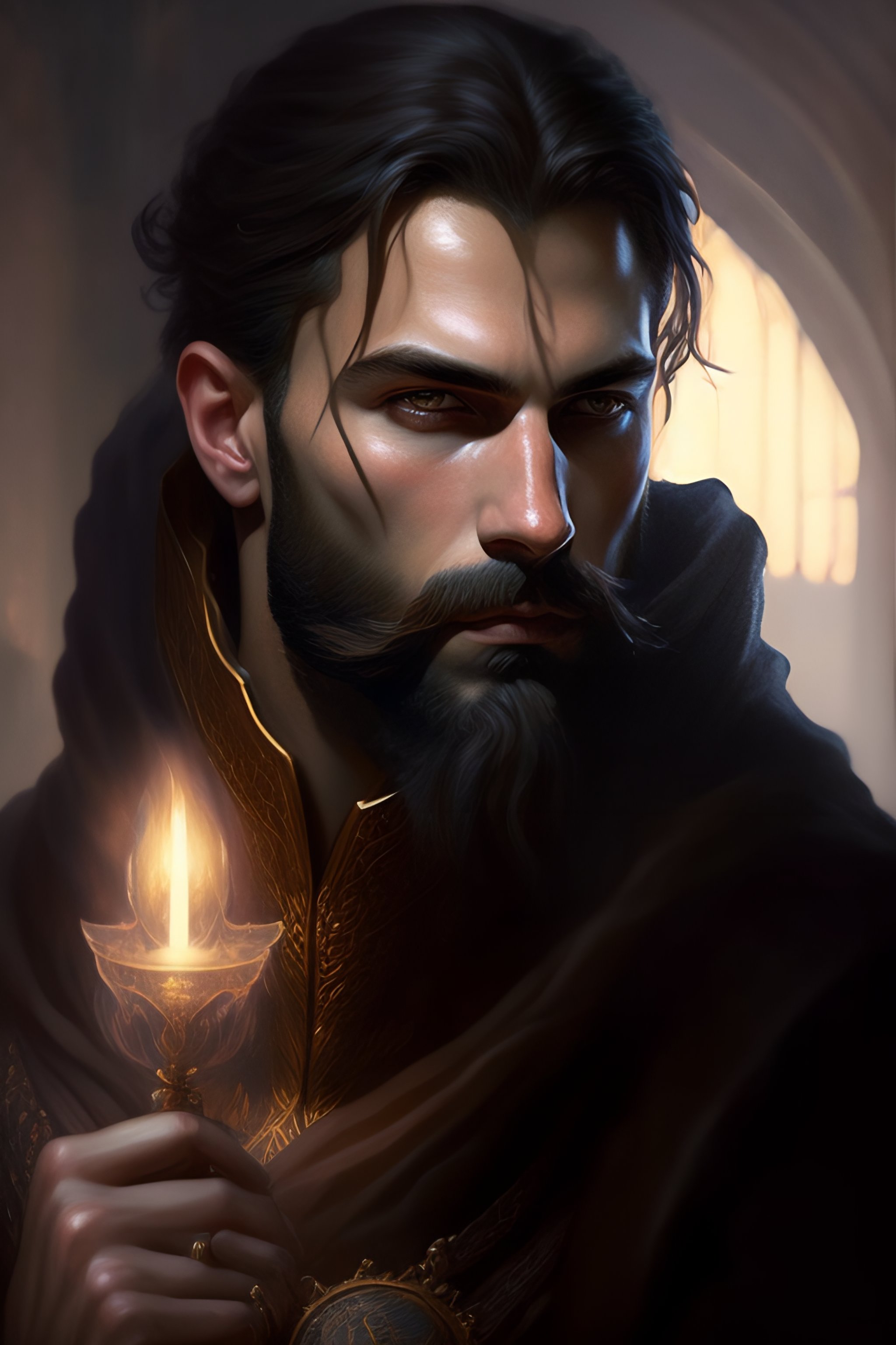 Lexica - Medieval portrait of a man sharp features, grim, cold stare ...