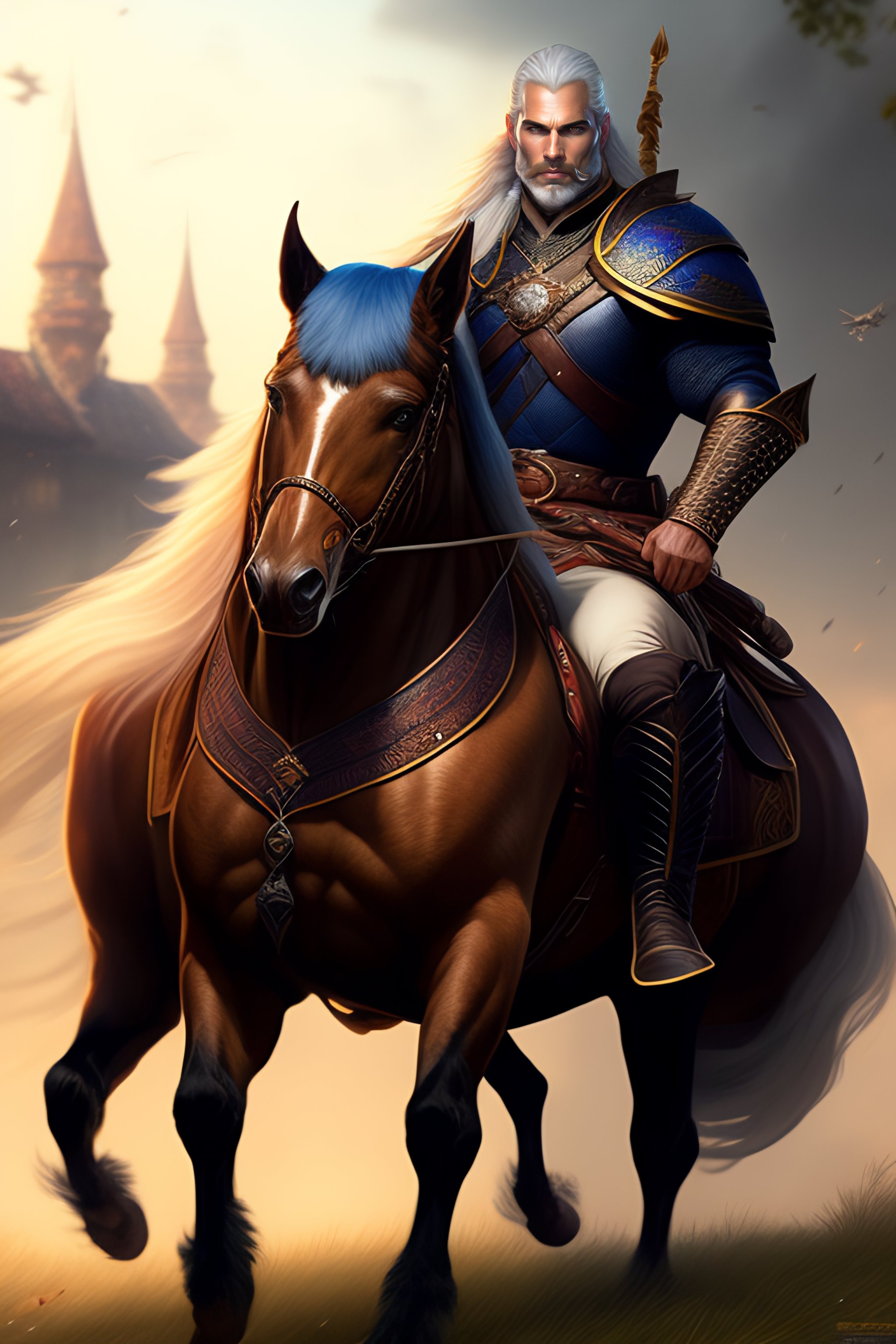 Lexica - Henry Cavill as Witcher Geralt riding a giant cockroach, epic ...