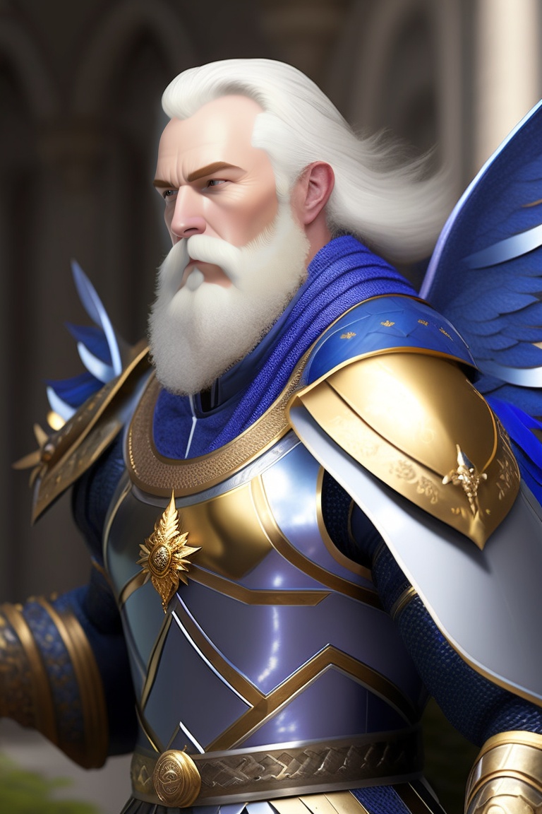 Lexica - 60 year old male white human, white bearded, using a golden ...