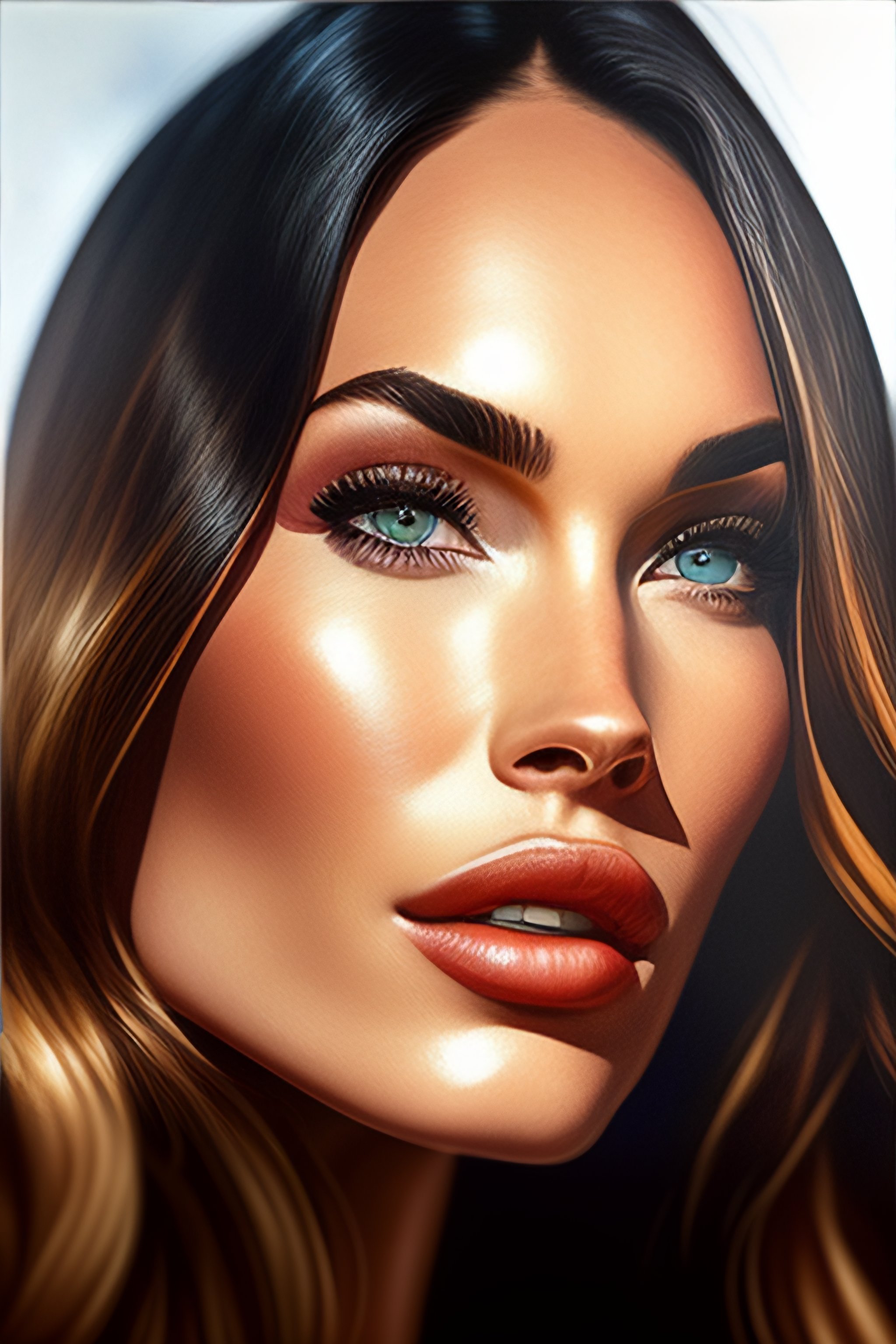 Lexica - Megan fox closeup of face. licking lips. hyperrealistic ...