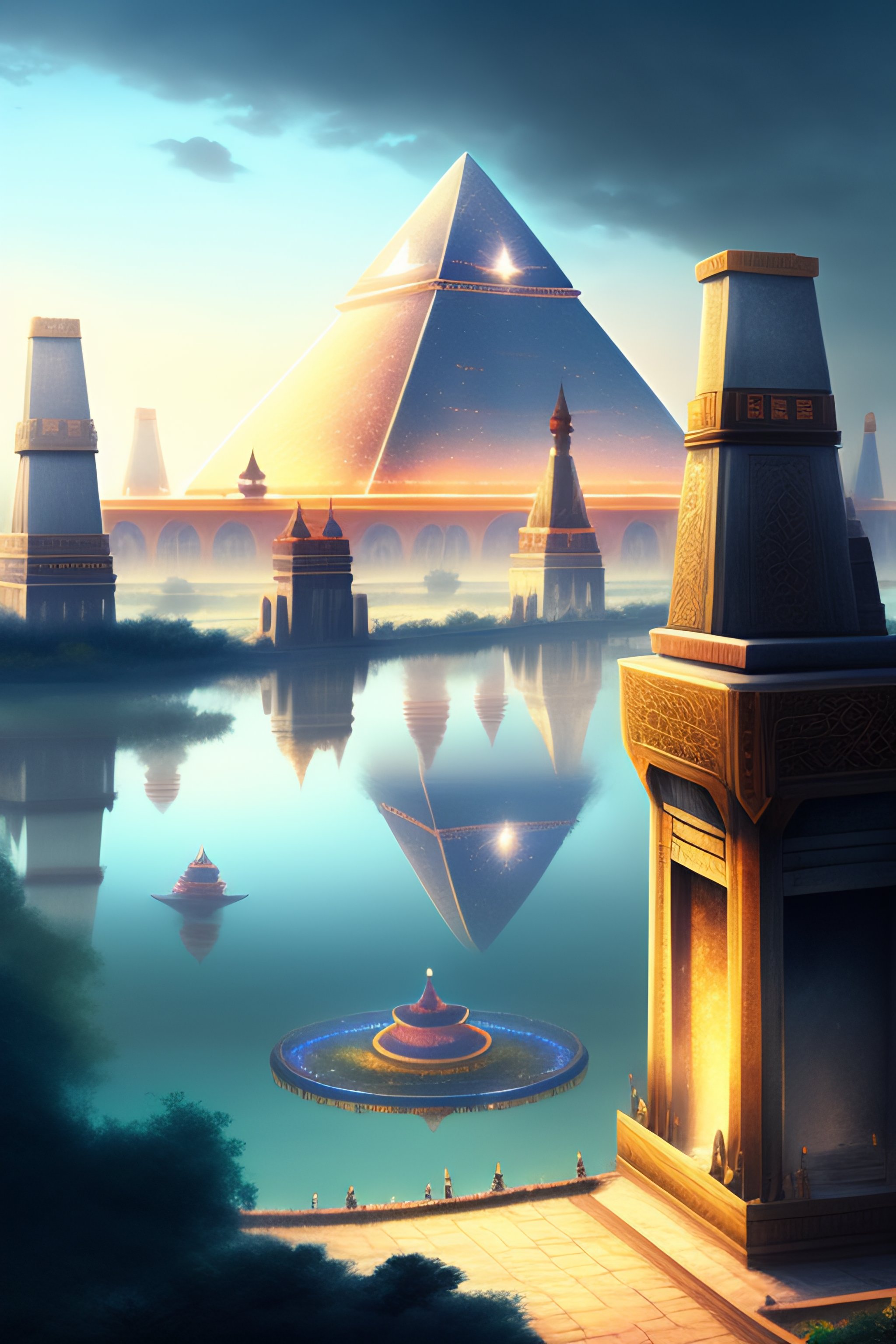 Lexica - A very distant view of one single white glowing magical great ...