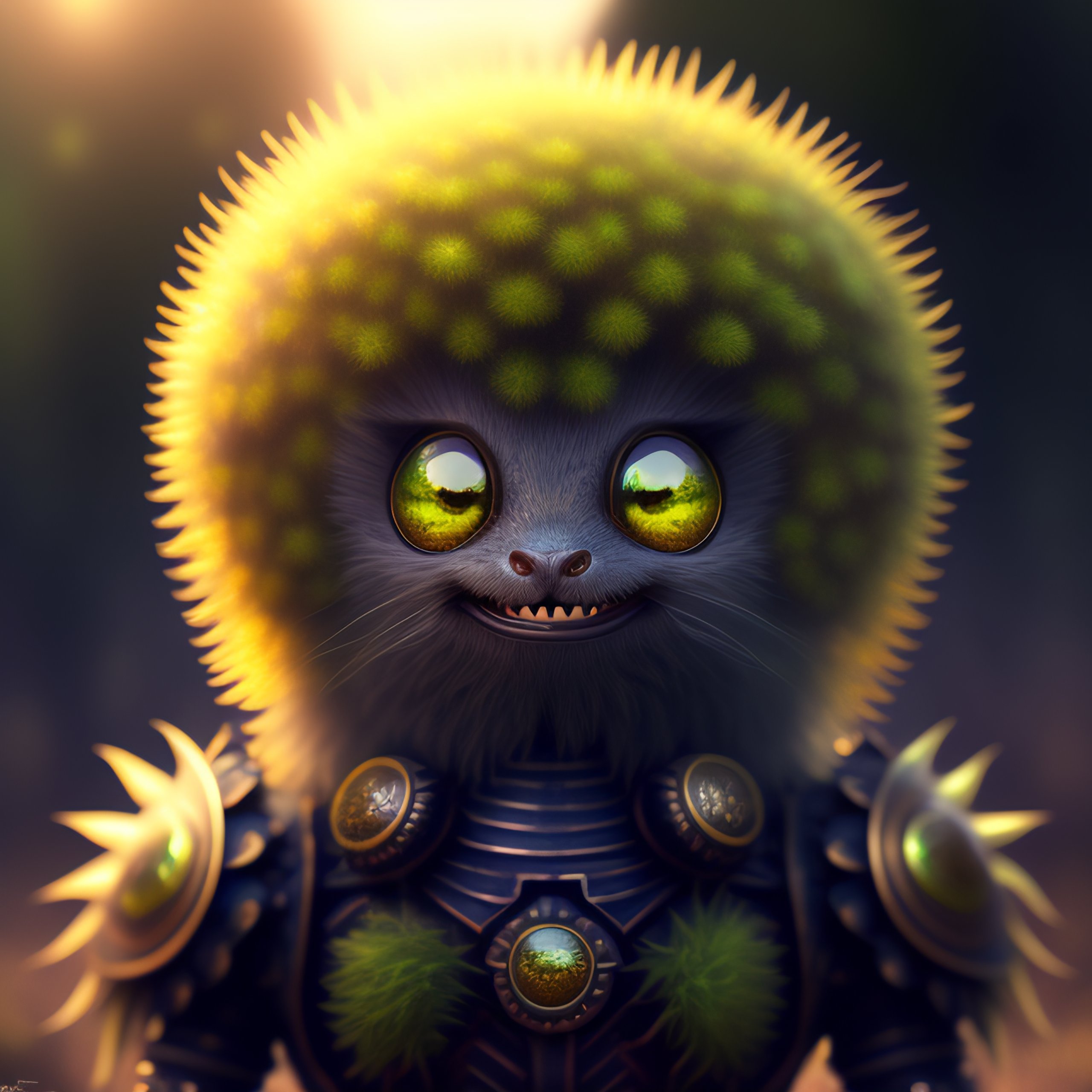 Lexica - A humanoid figure dandelion moss plant monster thistle armour ...