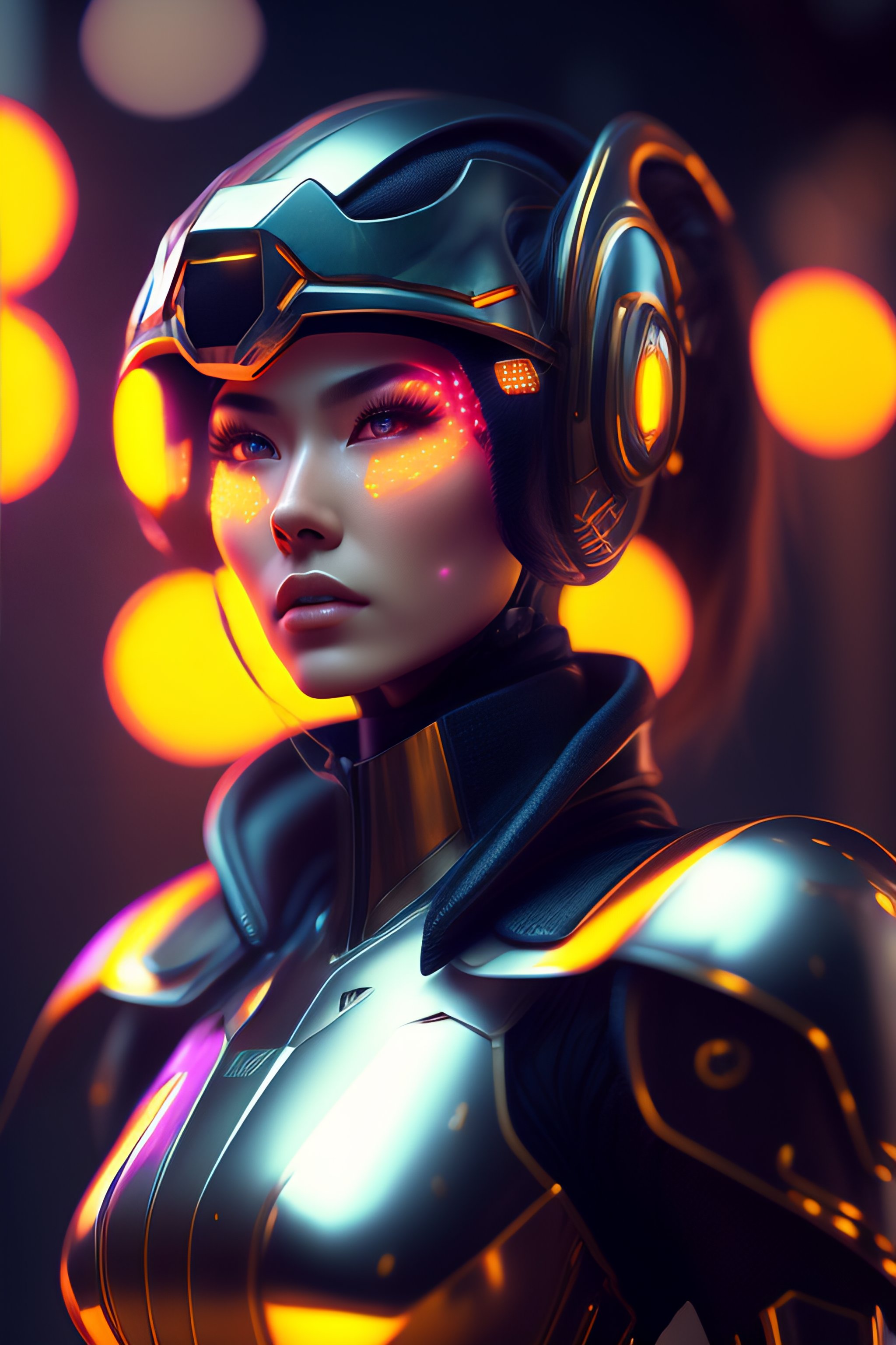 Lexica - Robot cyberpunk cyborg with glowing visor as a realistic scifi ...