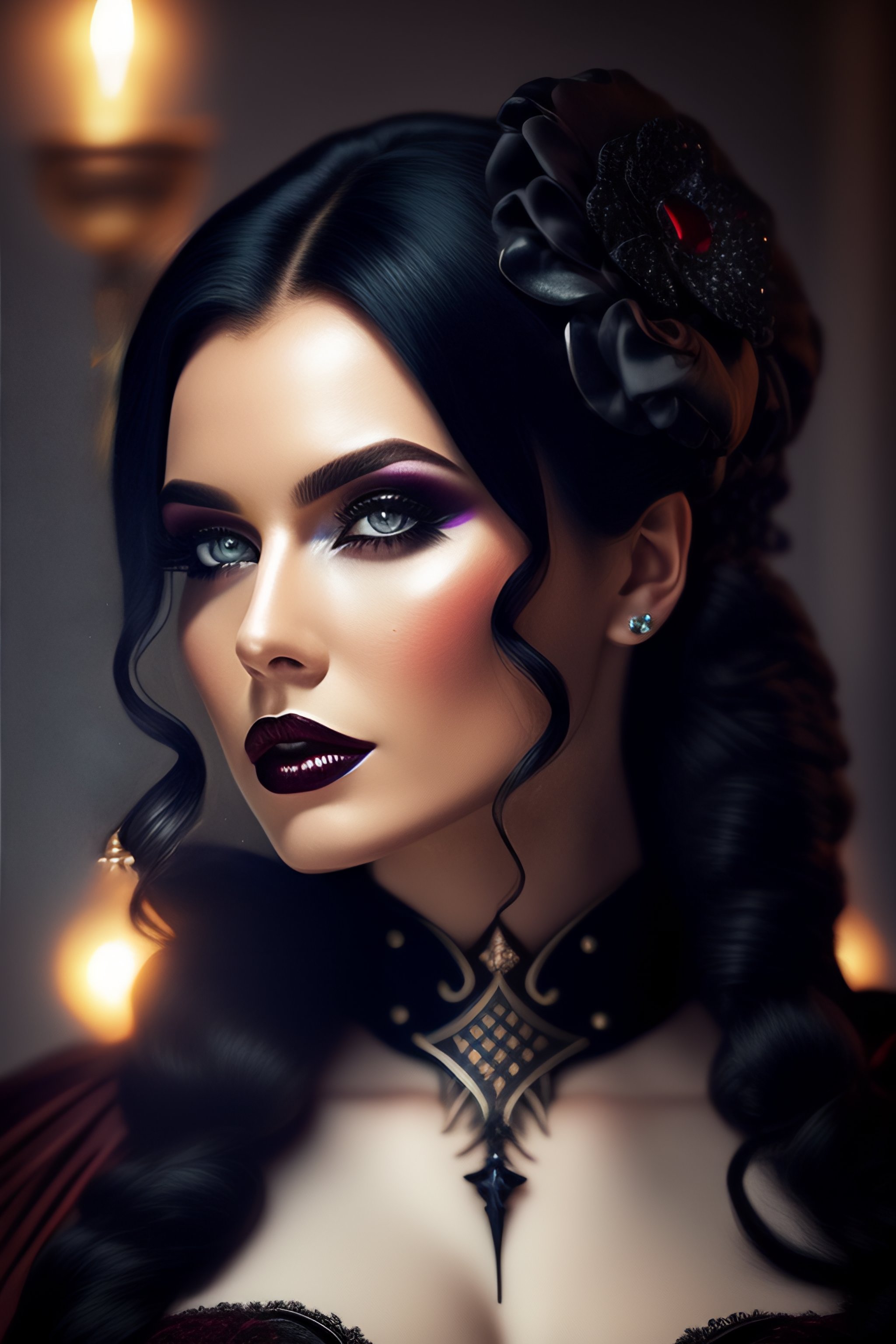 Lexica - Gorgeous gothic girl, cinematic