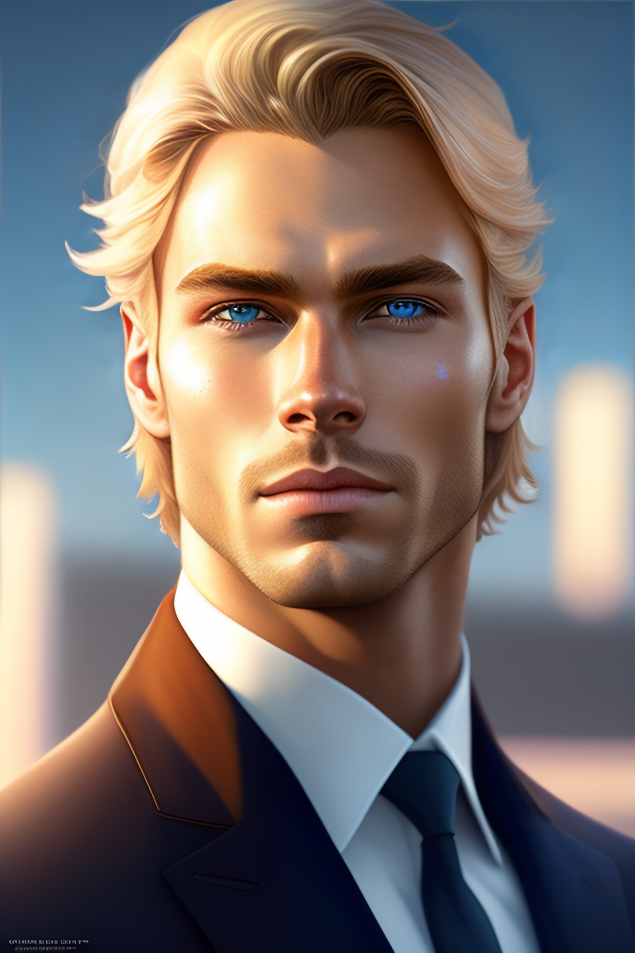 Lexica - Highly detailed vfx portrait of a blond centre parting pretty ...