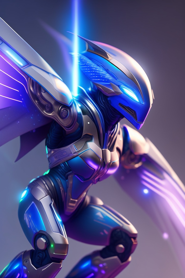 Lexica - An alien with sliver color metallic wings and bio nano armor ...