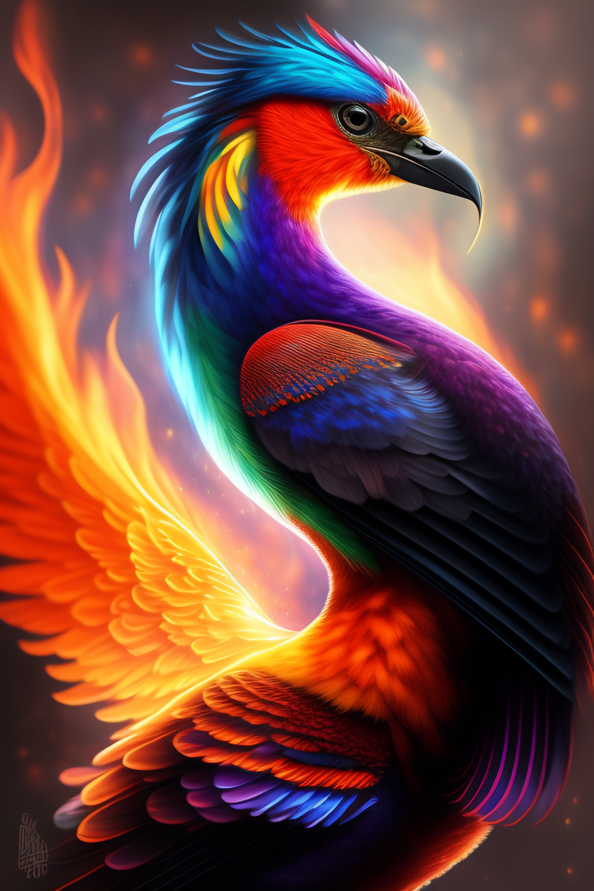 Lexica - Beautiful Phoenix bird reburn from flam