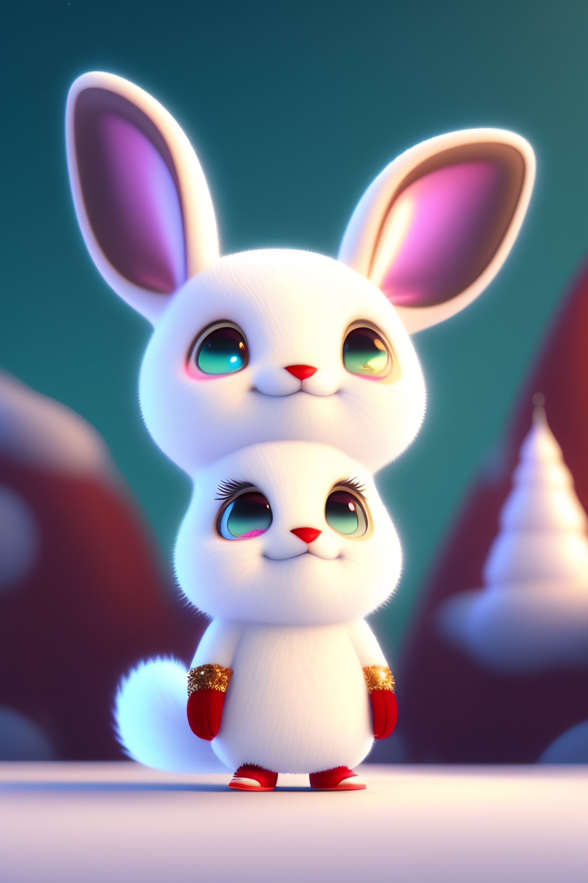 Lexica - Pixar style,cute pixar style white fairy rabbit ,Singing with ...