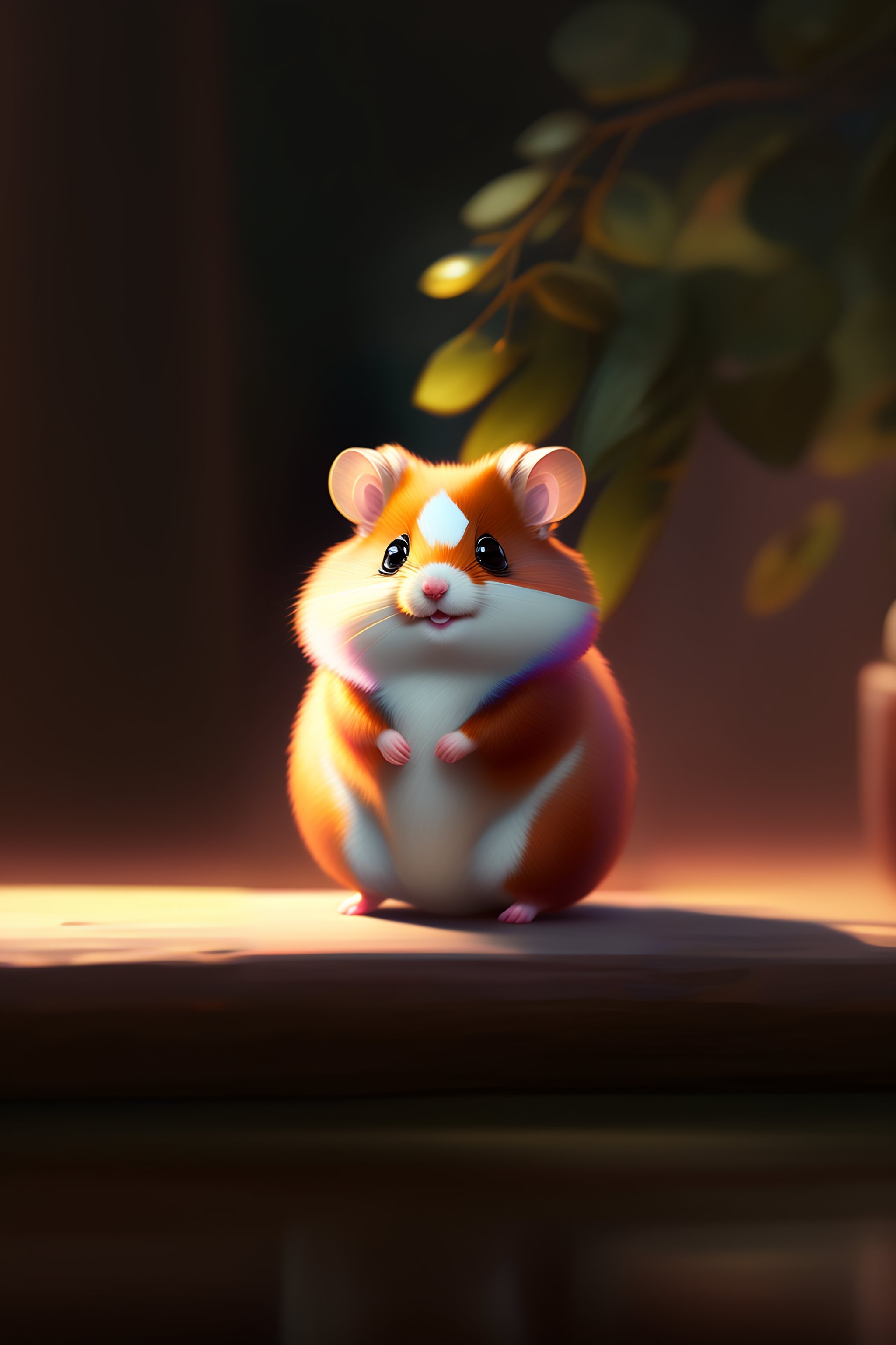 Lexica - Disney Pixar style, hamster made of fluffy Multicolored fluffy ...