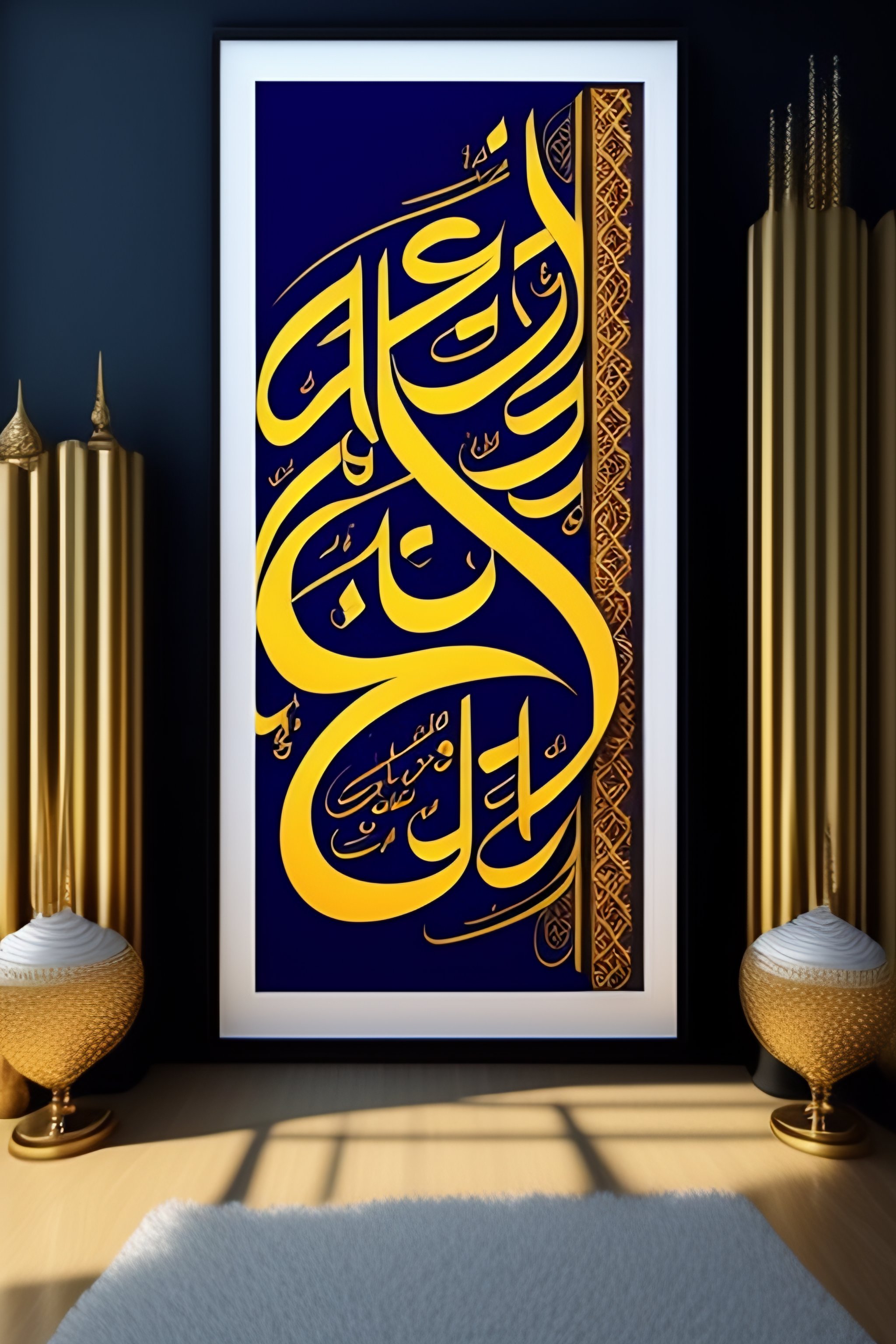 Lexica - Create an acrylic wall painting of Allah Muhammad caligraphy ...