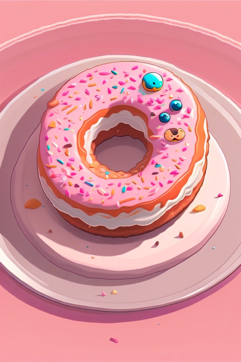 Lexica - Donut,anime, cute, happy face, on the sofa