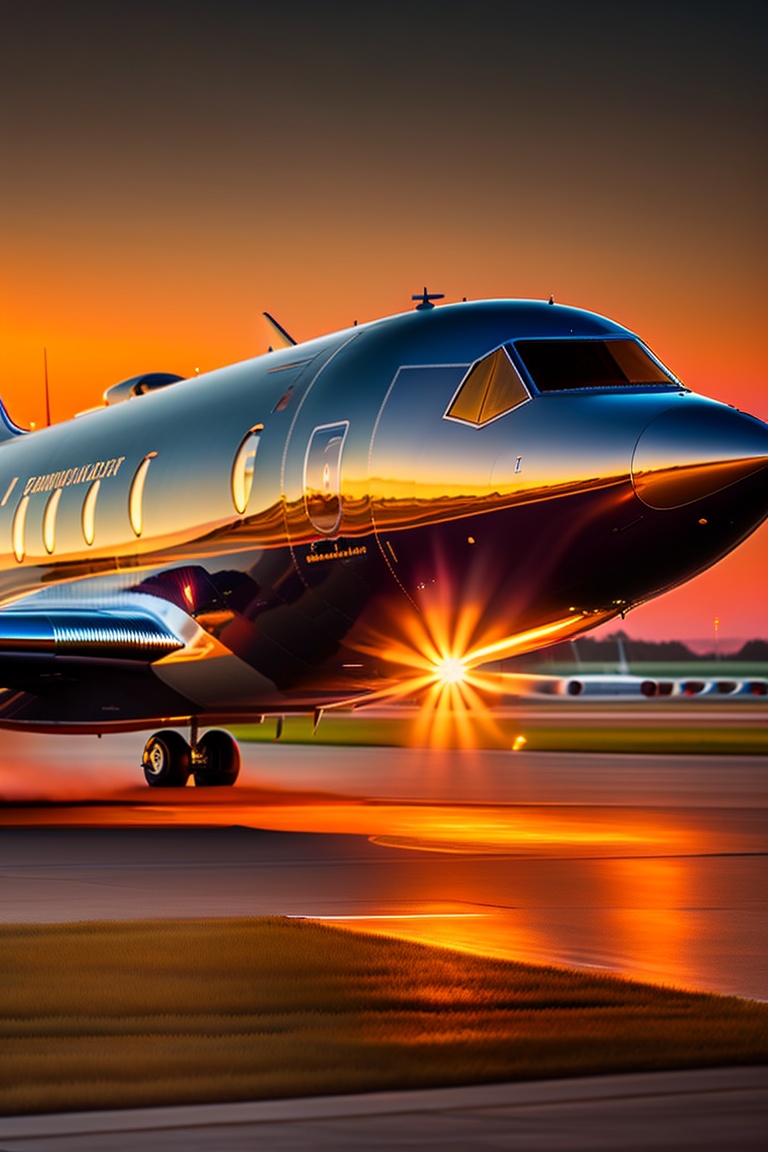 Lexica - ((("Private jet" ))) parked on a luxurious private airfield ...
