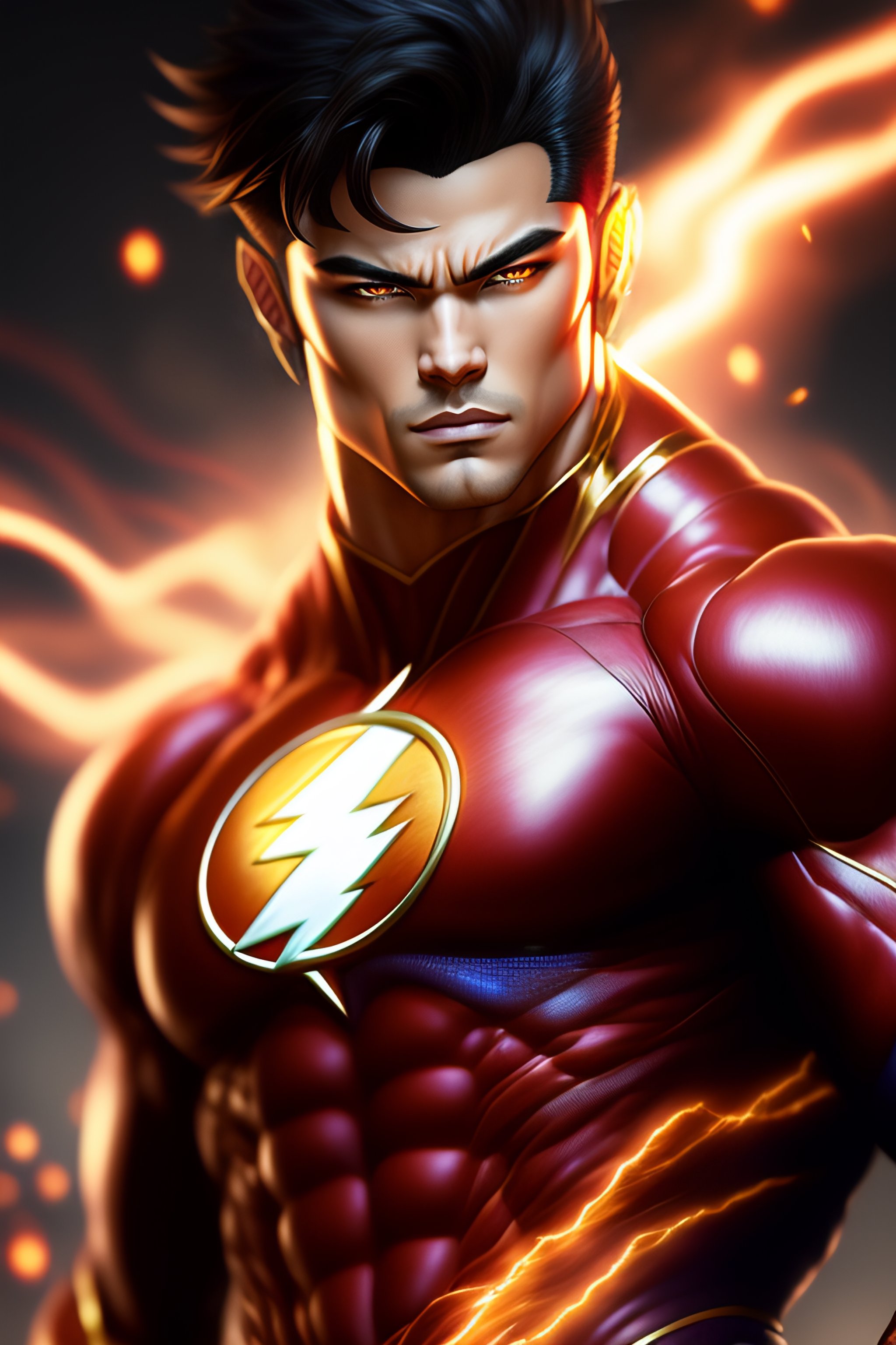 Lexica - Full body potrait of super muscular flash anime version ,full ...