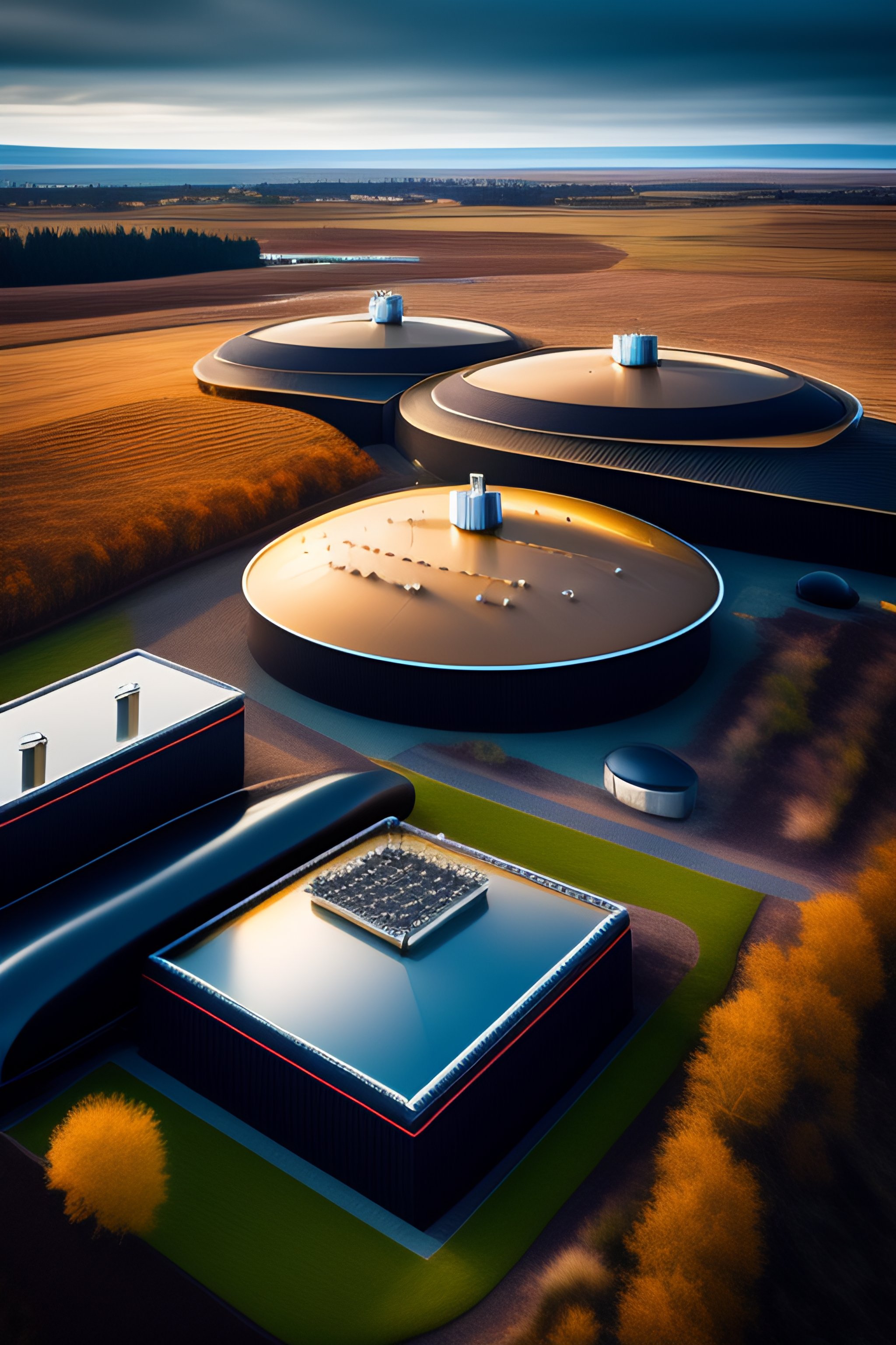 Lexica - Futuristic whiskey distillery architecture exterior, utopia ...