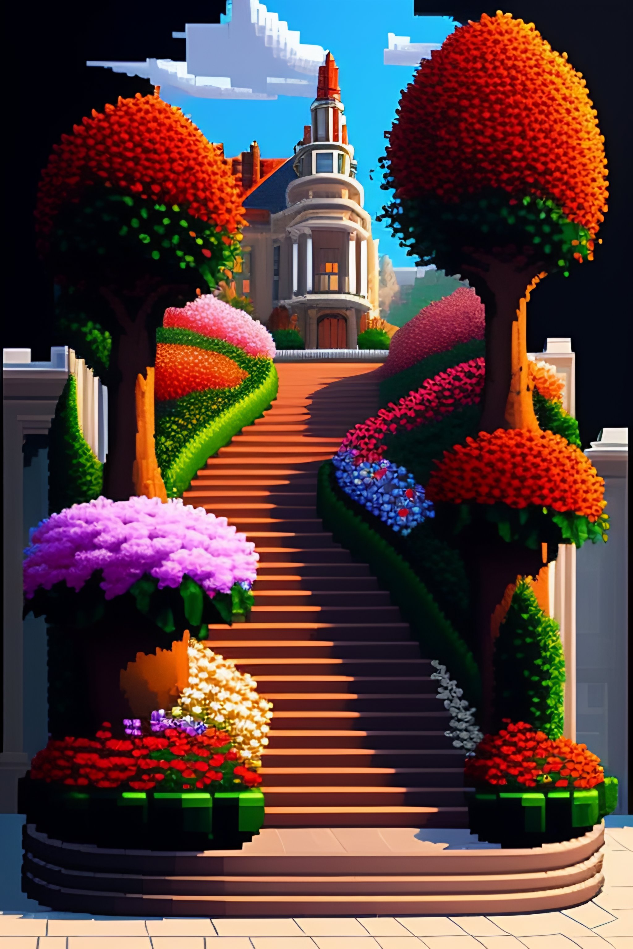 Lexica - Pixel art of Lombard Street in San Francisco. lots of people ...