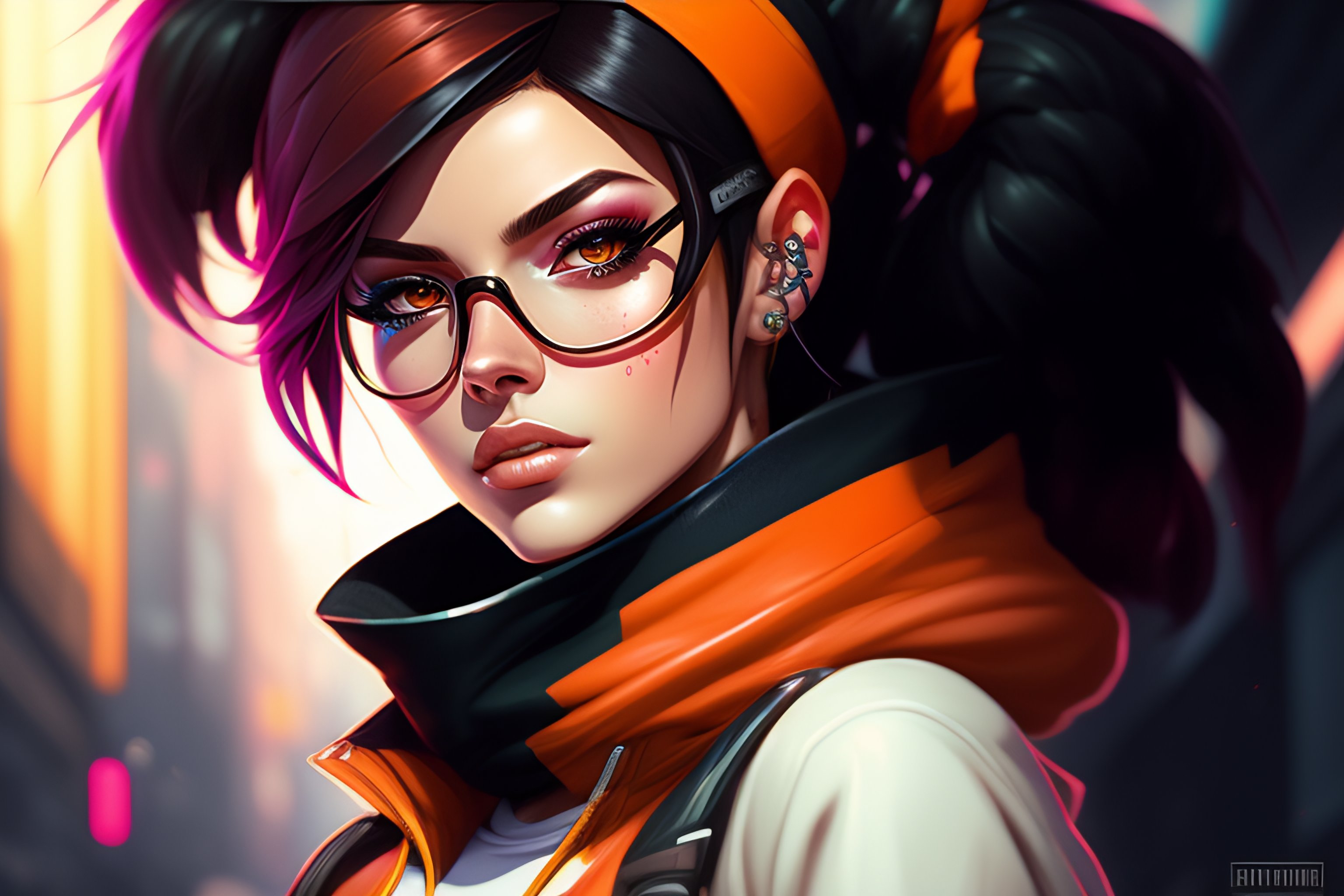 Lexica - Highly detailed portrait of a sewer emo punk woman student ...