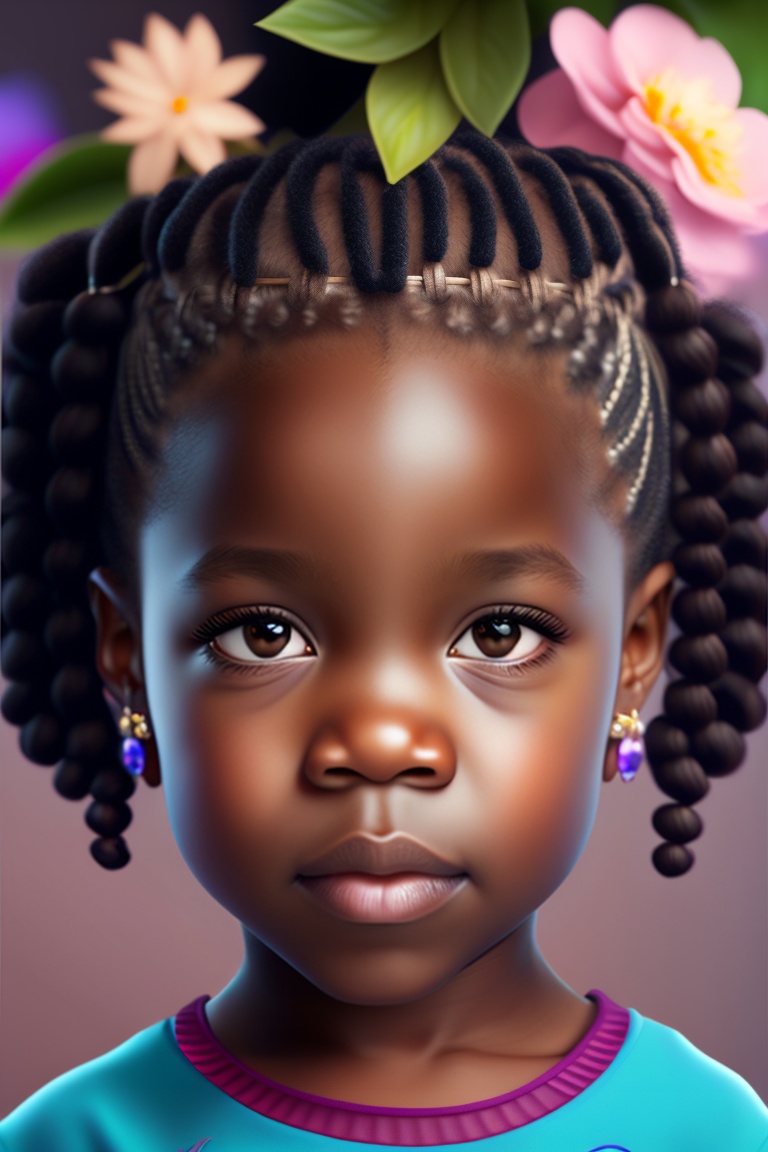Lexica - Photo realistic closeup portrait of sweet little black girl ...