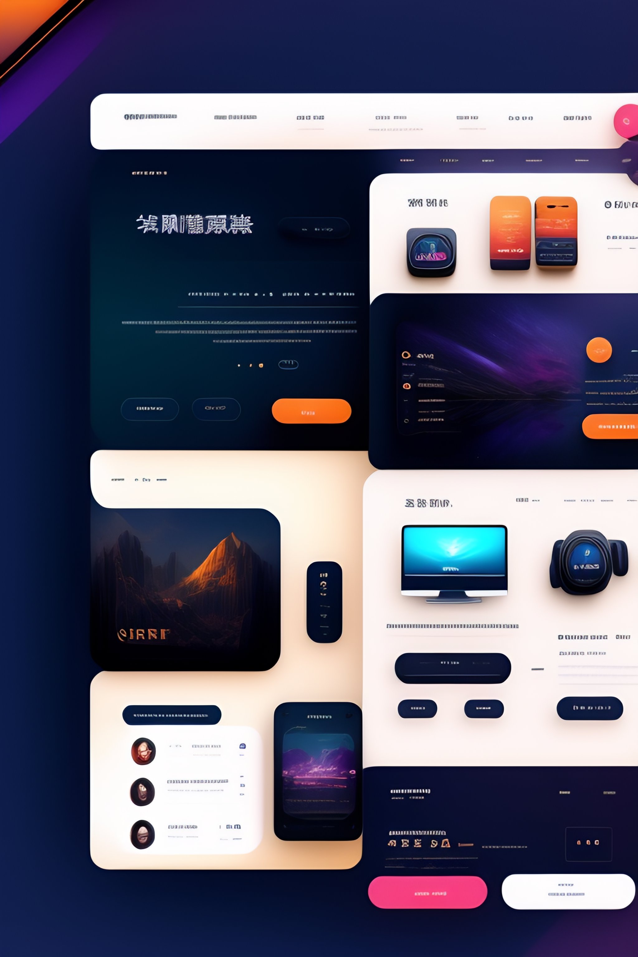 Lexica - Web ui anime art UX components high detailed