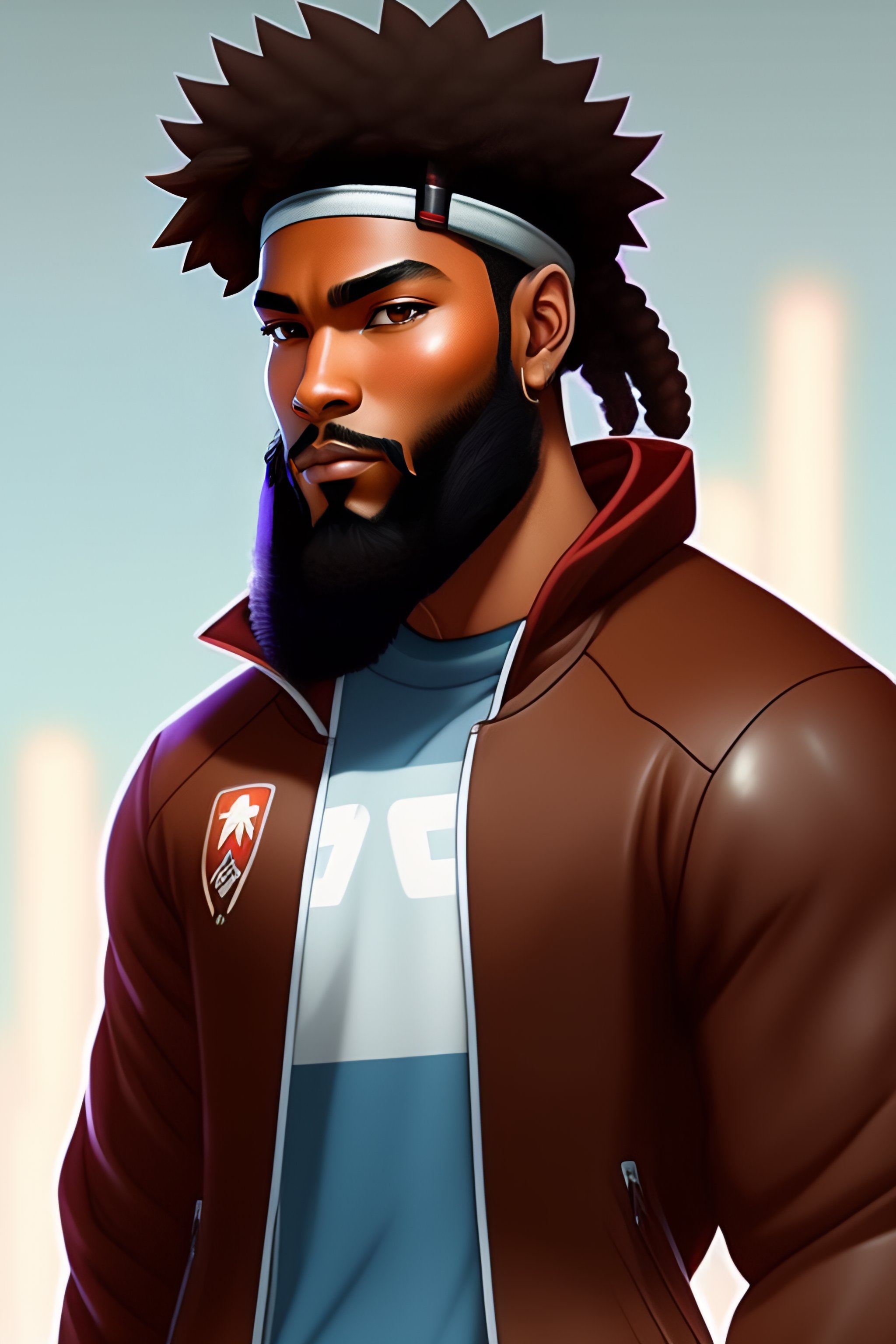 Lexica - Male brown Pokemon trainer with hair twists and a beard in ...
