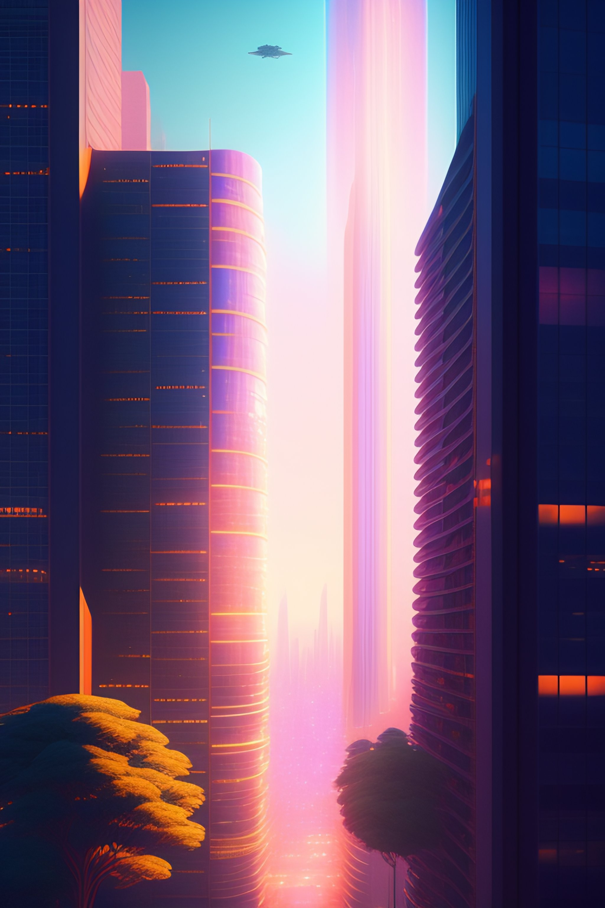 Lexica - Studio ghibli, city skyline, intricate artwork by tooth wu and wlop and beeple and dan ...