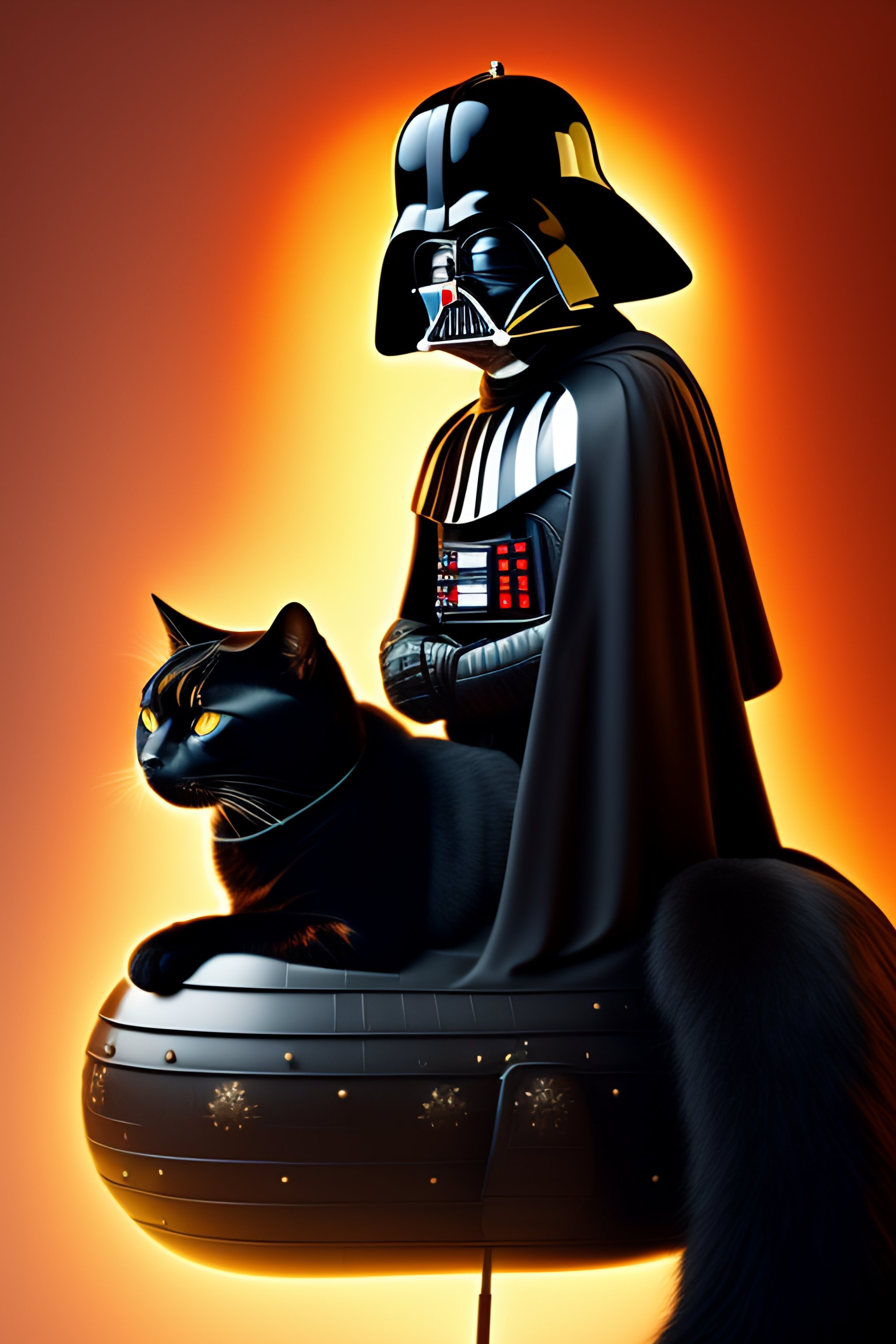 Darth Vader Riding Cat