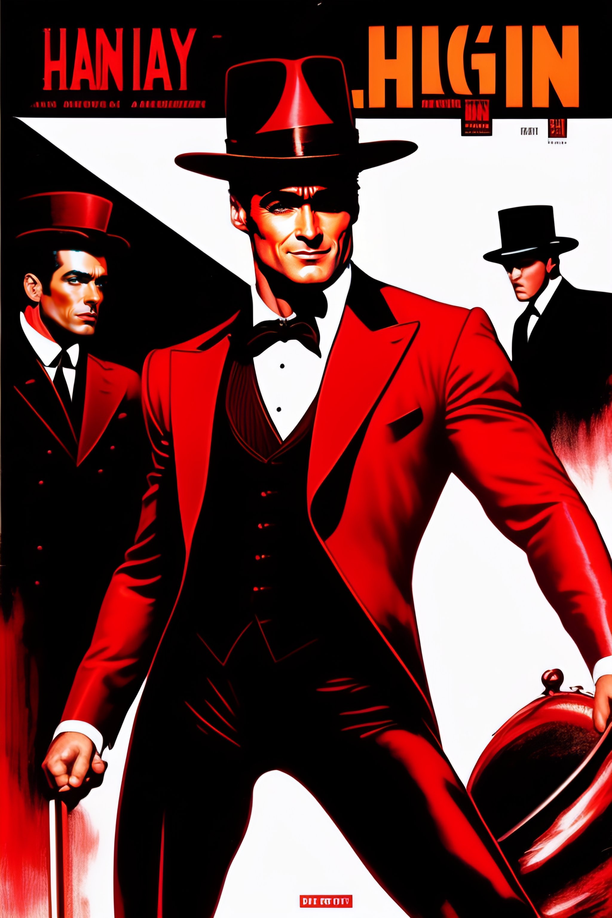 Lexica - Hugh Jackman dressed in red jacket, black hat and a baton in ...
