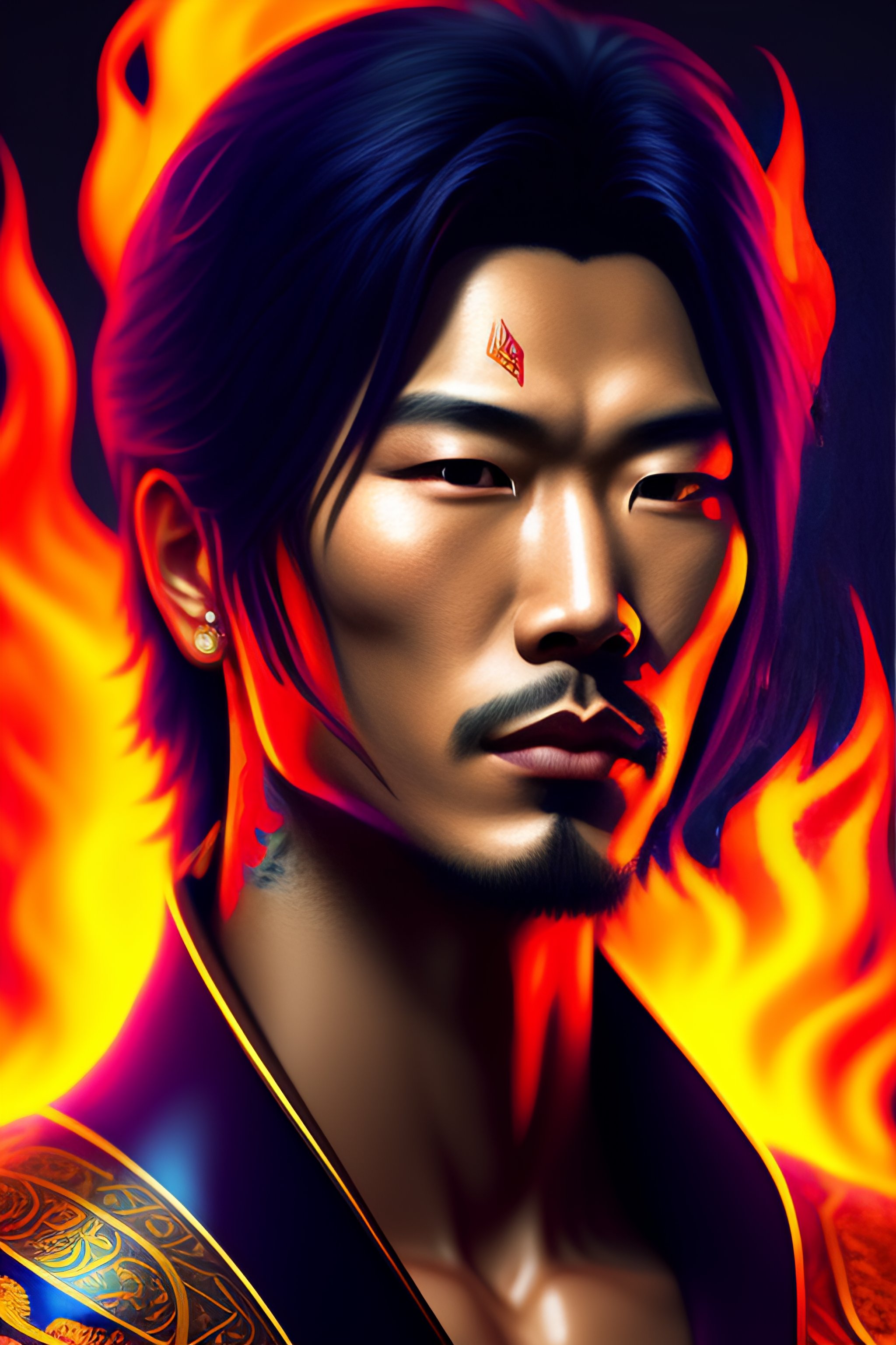 Lexica - An extremely psychedelic portrait of a kyo Kusanagi, surreal ...