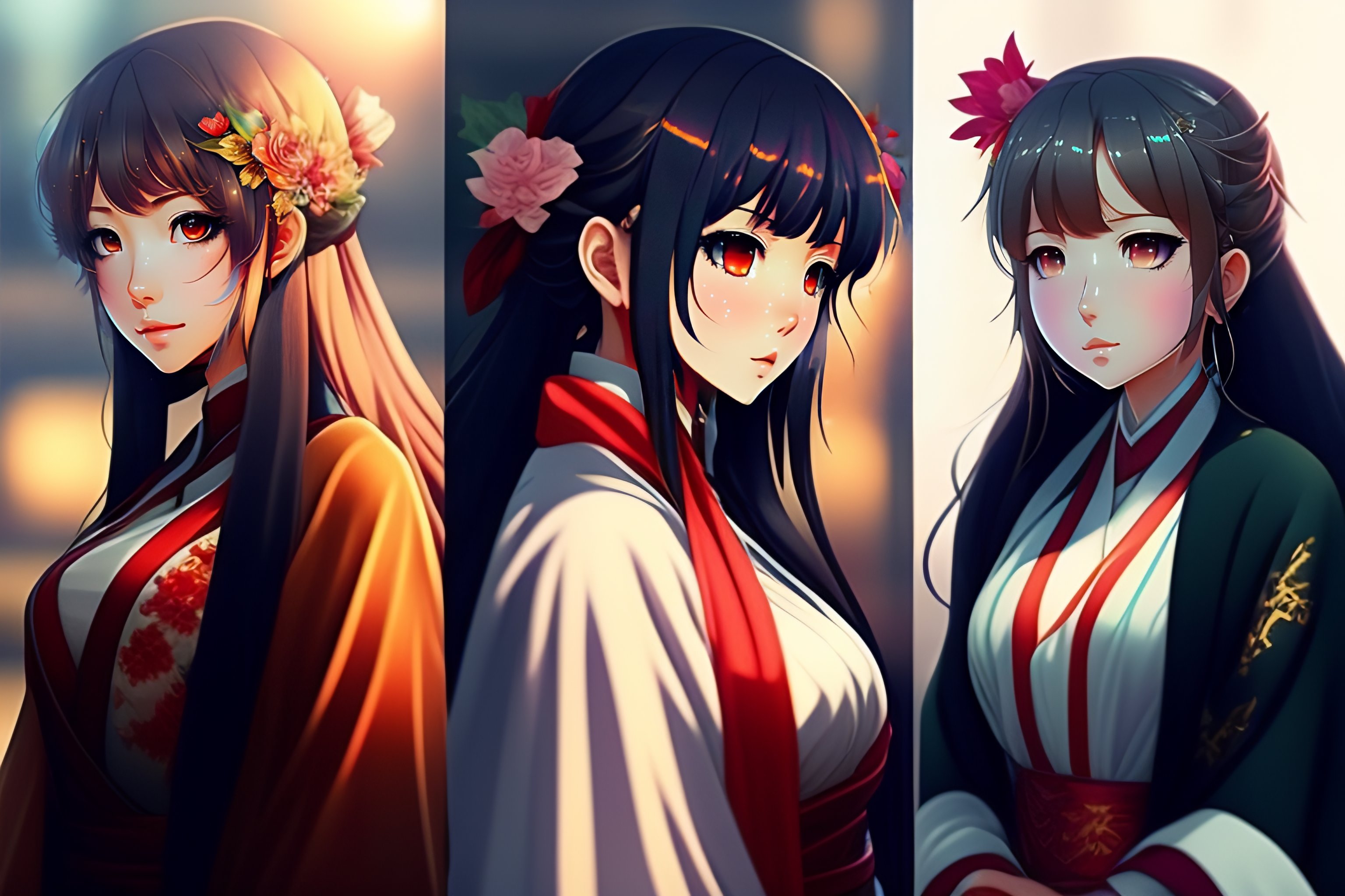 Lexica - Create a high resolution artwork of Anime Girl in groups with ...