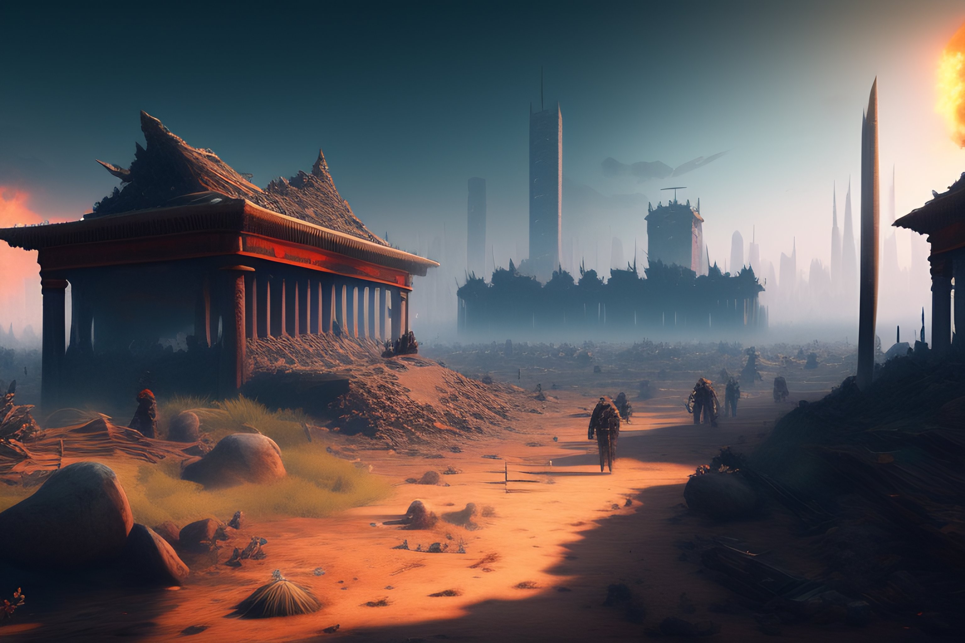 Lexica - Day of judgement, buildings destroyed, demons roaming ...