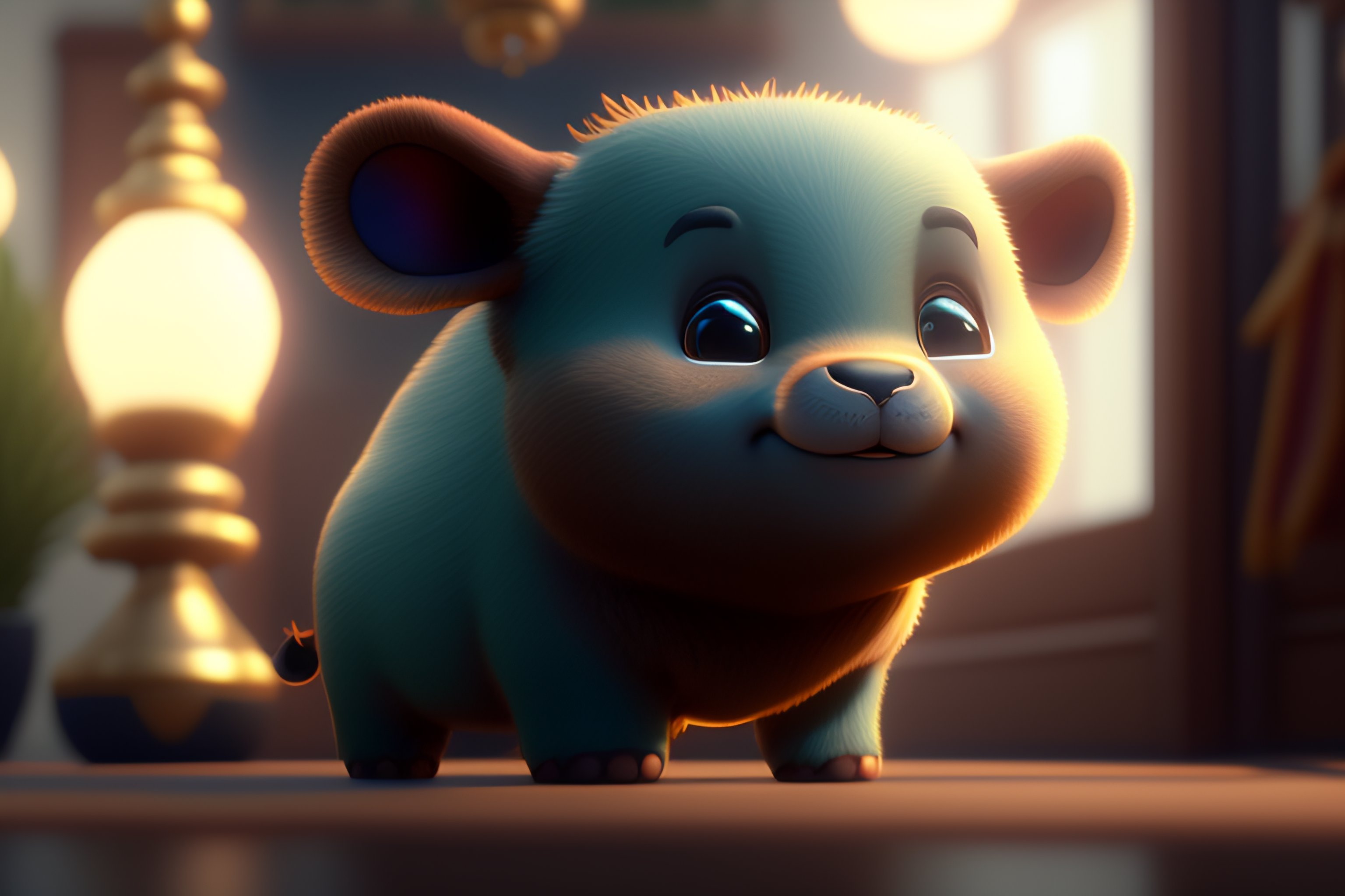 Lexica - Cute adorable little bull waving and smiling greeting me ...