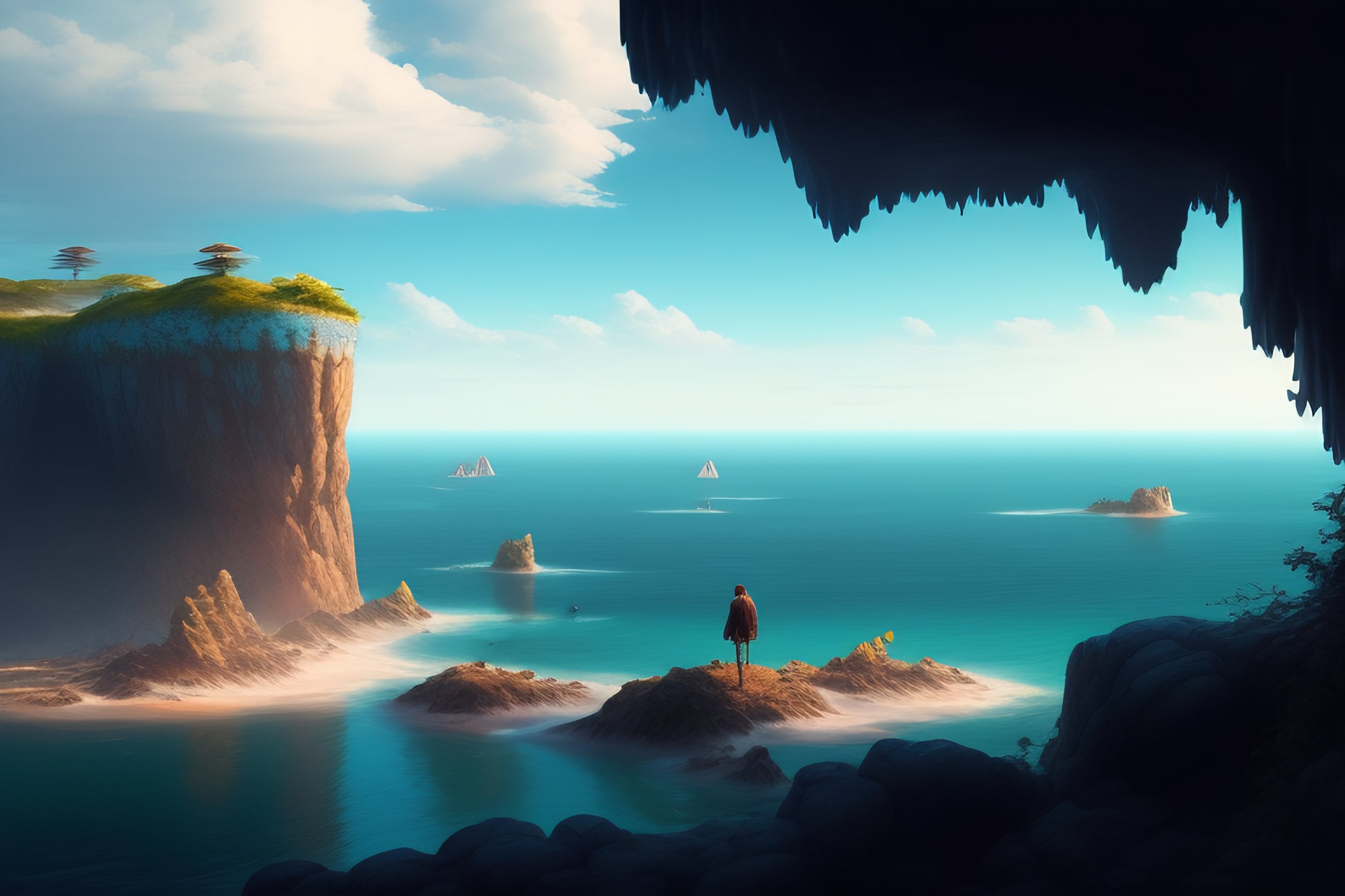 Lexica - Hyper detailed illustration of 2 cavemen lost in an unknown world