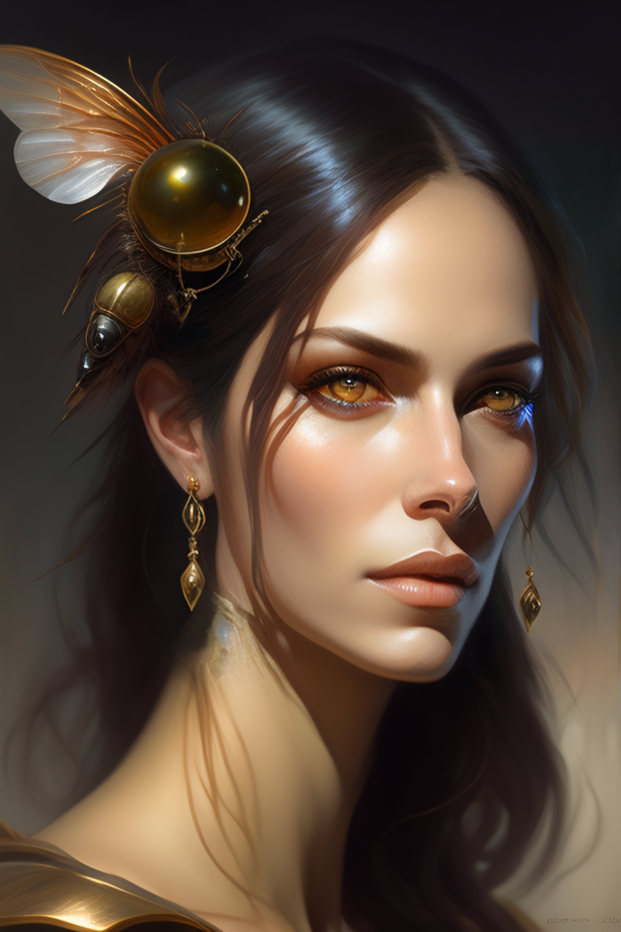 Lexica - Portrait of a fly with human horror face, creepy, big eyes ...