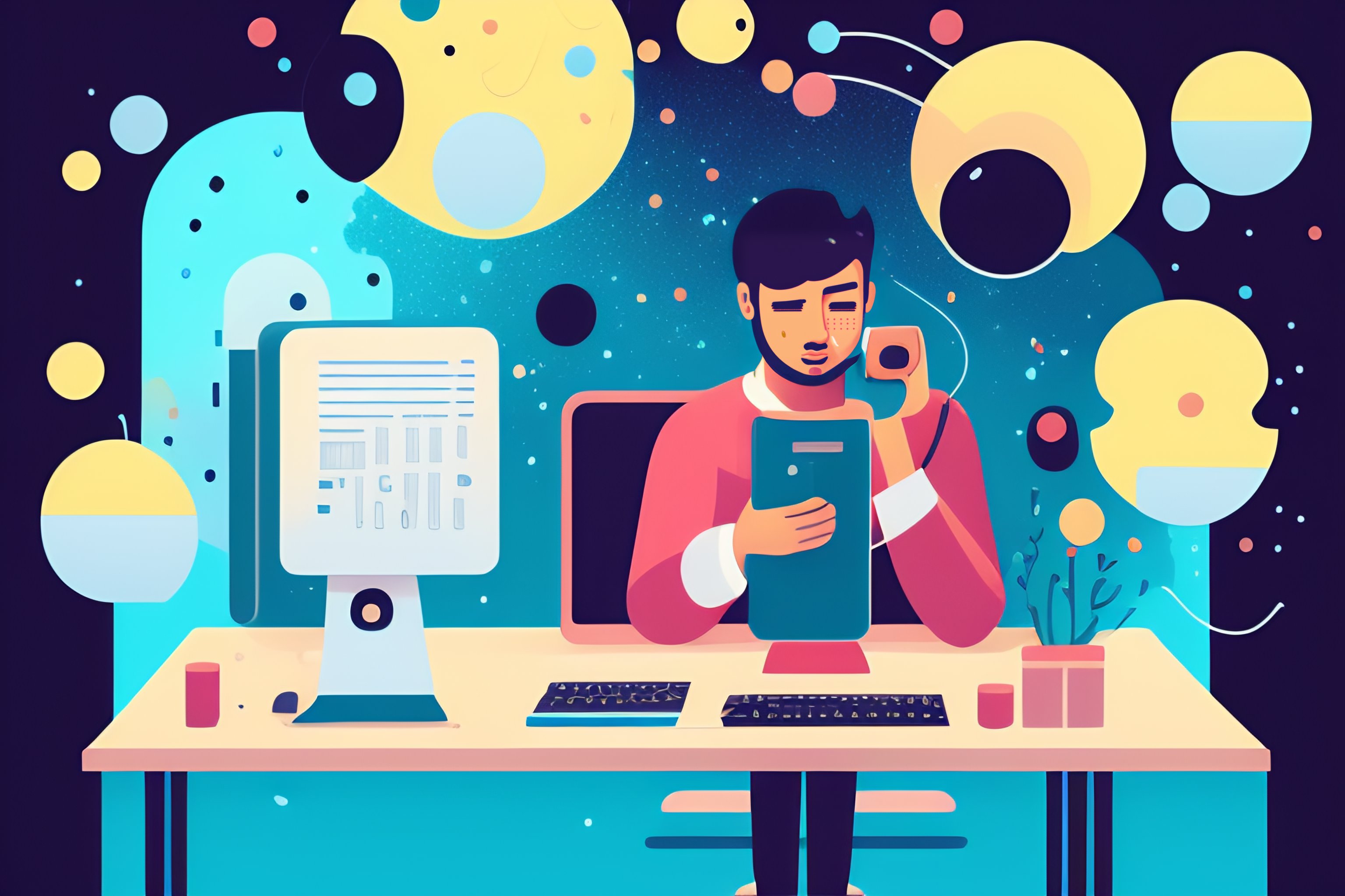 Lexica - The illustration depicts a person with multiple arms and heads ...