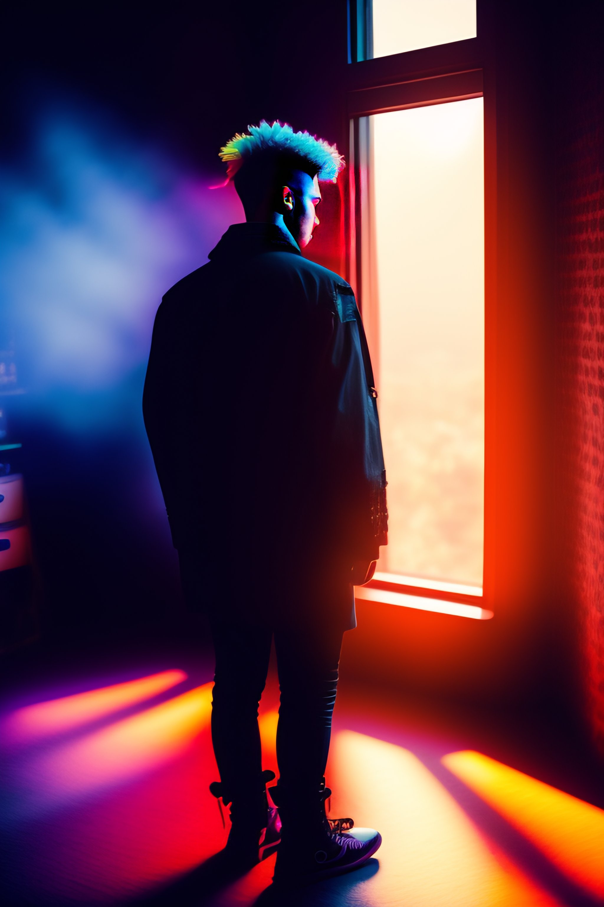 Lexica - Agfa vista 4 0 0 photograph of a guy standing in a cluttered 9 ...