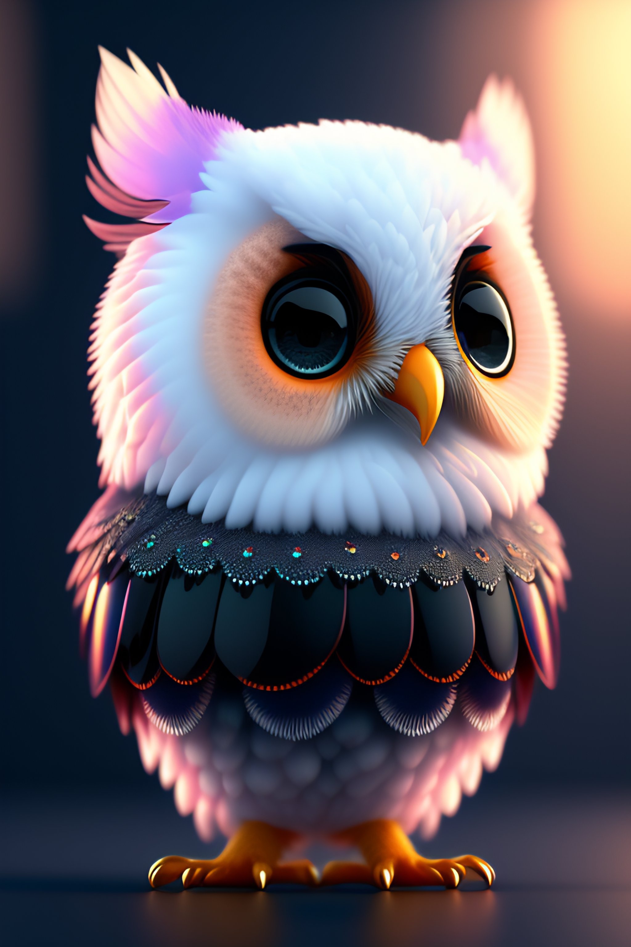 Lexica - A cute adorable baby owl made of crystal ball with low poly ...
