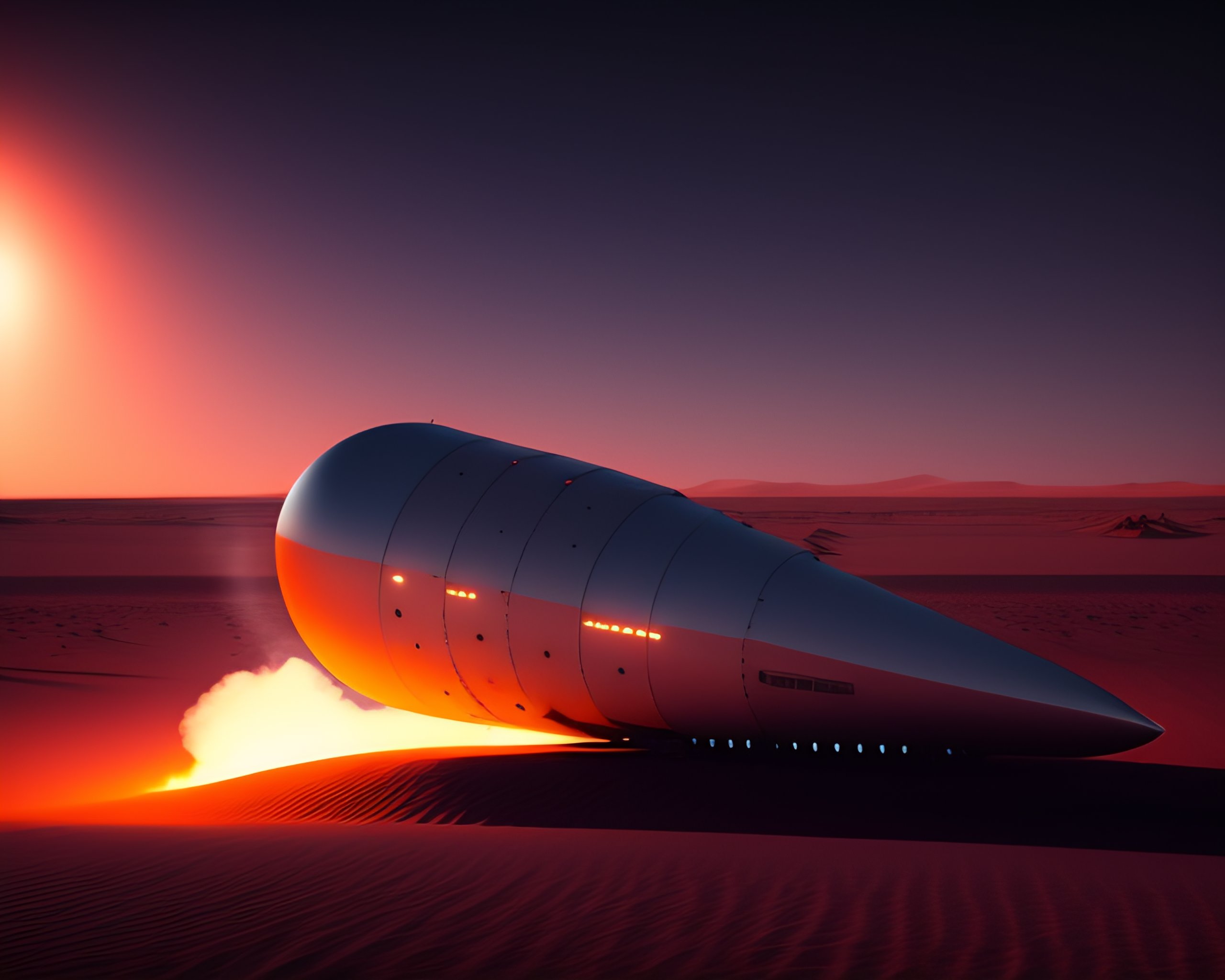 Lexica - 50mm Photograph of SpaceX starship designed by SpaceX landed ...