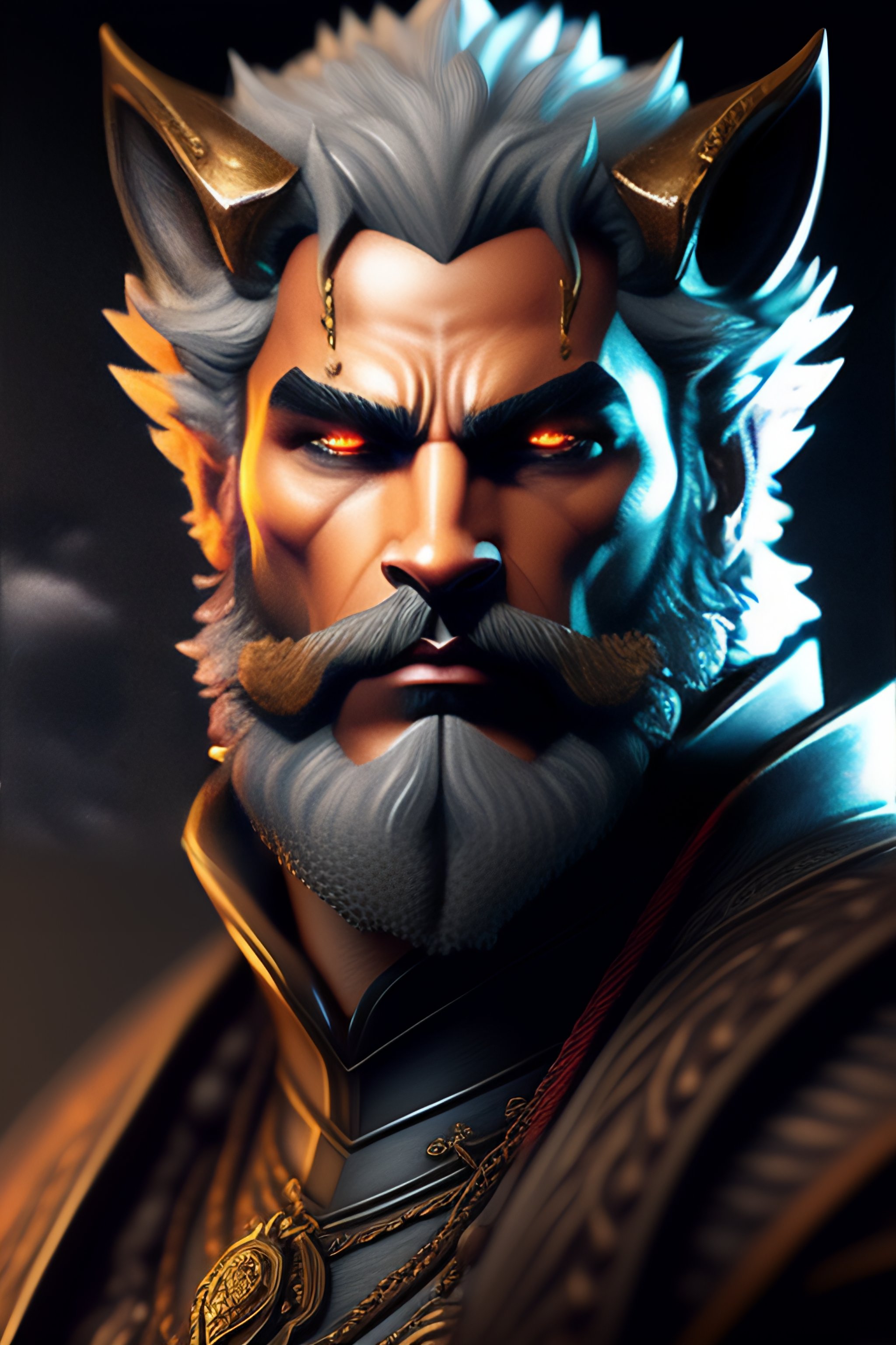 Lexica - Wolfman, realistic, detailed, mage style