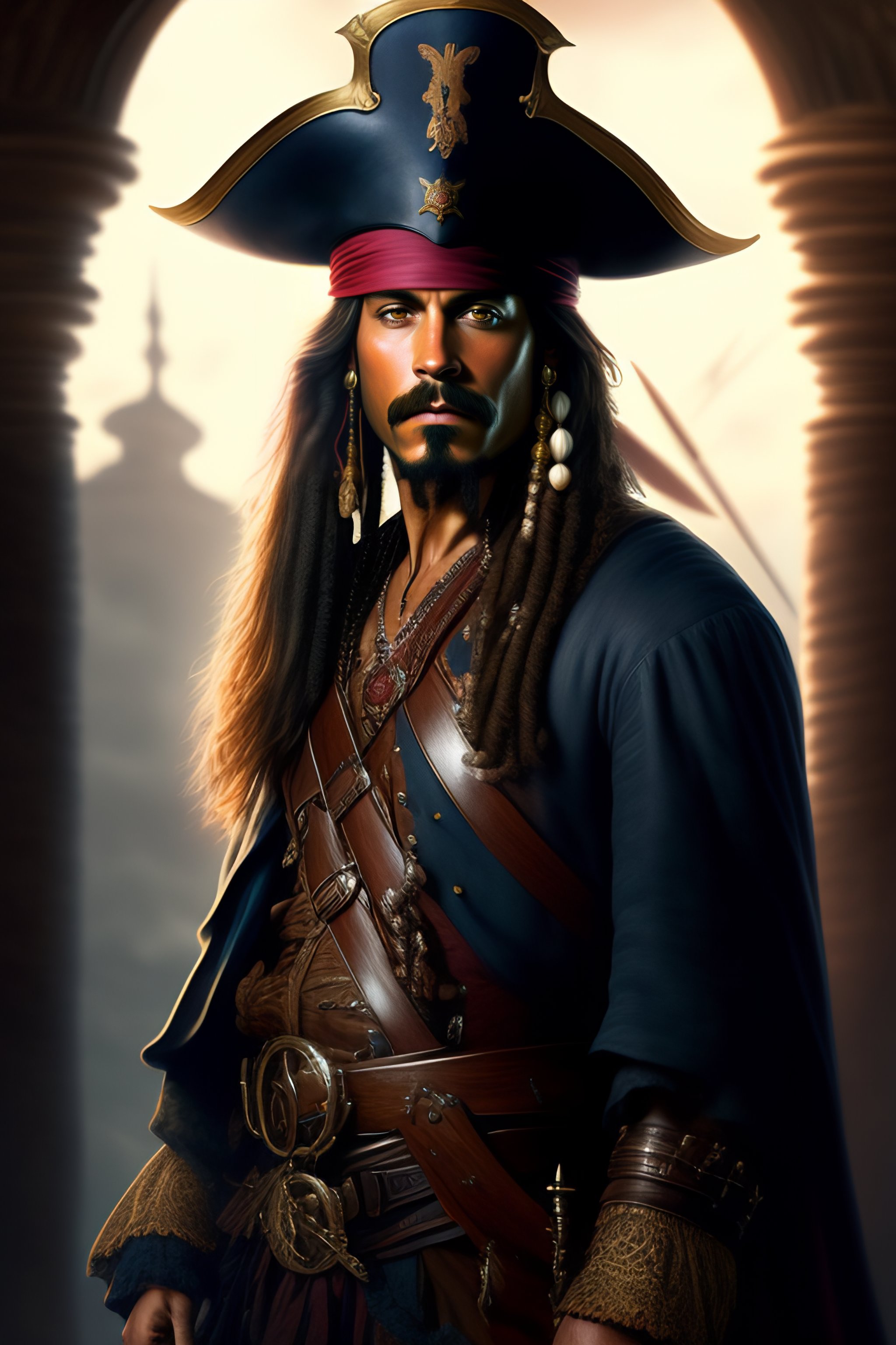 Lexica - A beautiful painting portrait movie poster of Jack Sparrow ...