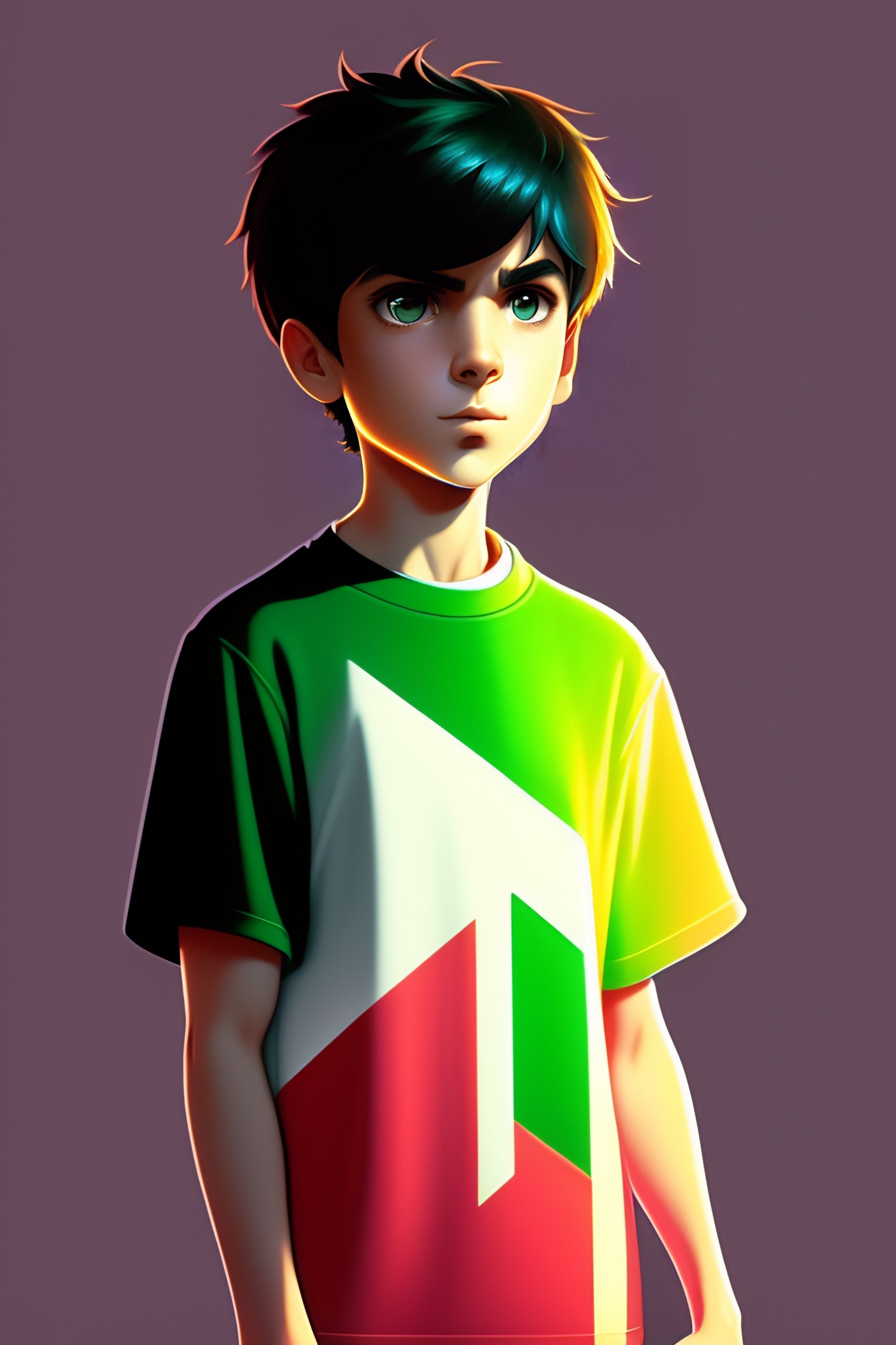 Lexica - Abstrate monochromatic cartoon character, scott pilgrim, big shirt