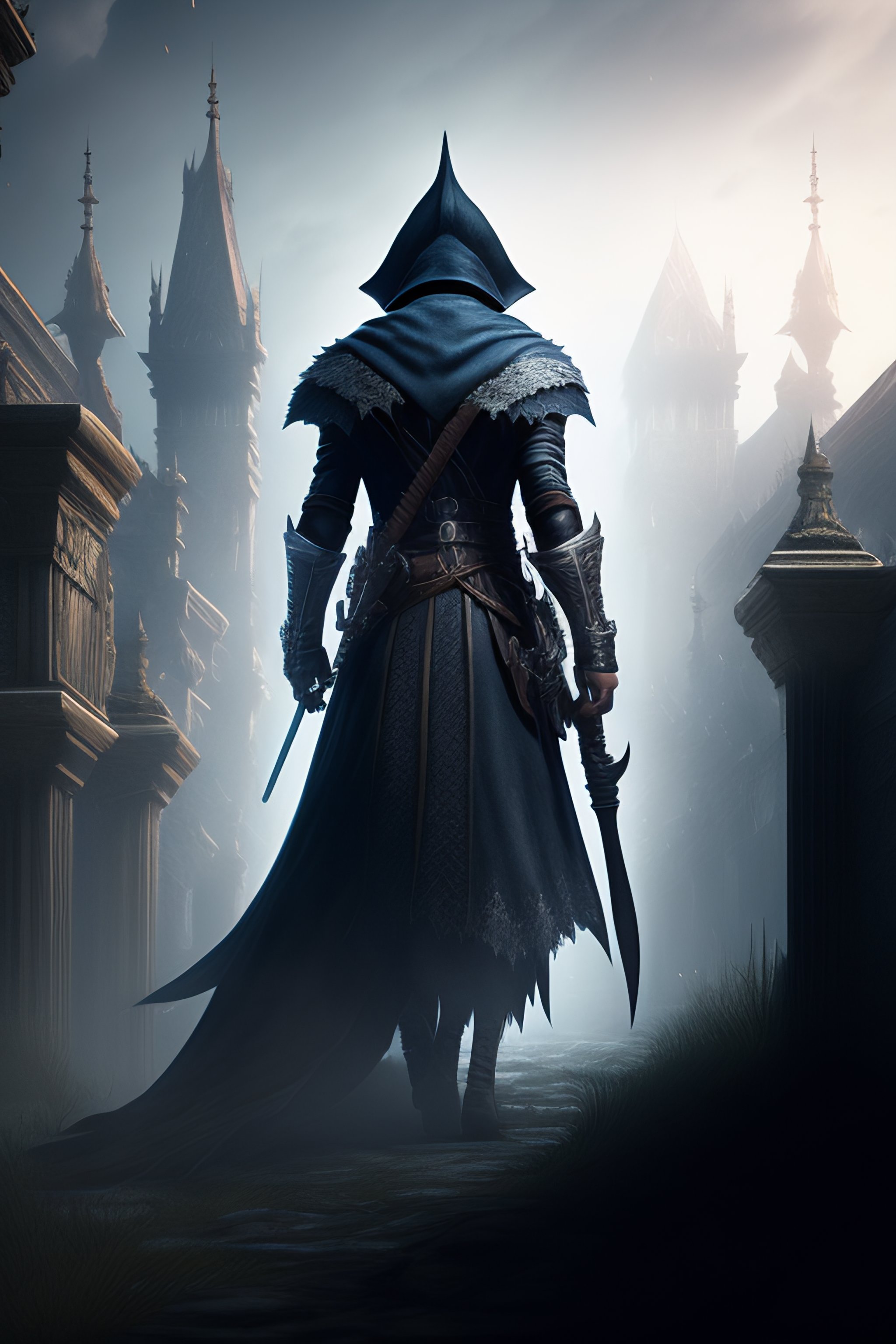 Lexica - A ultra detailed screenshot of the hunter from bloodborne ...